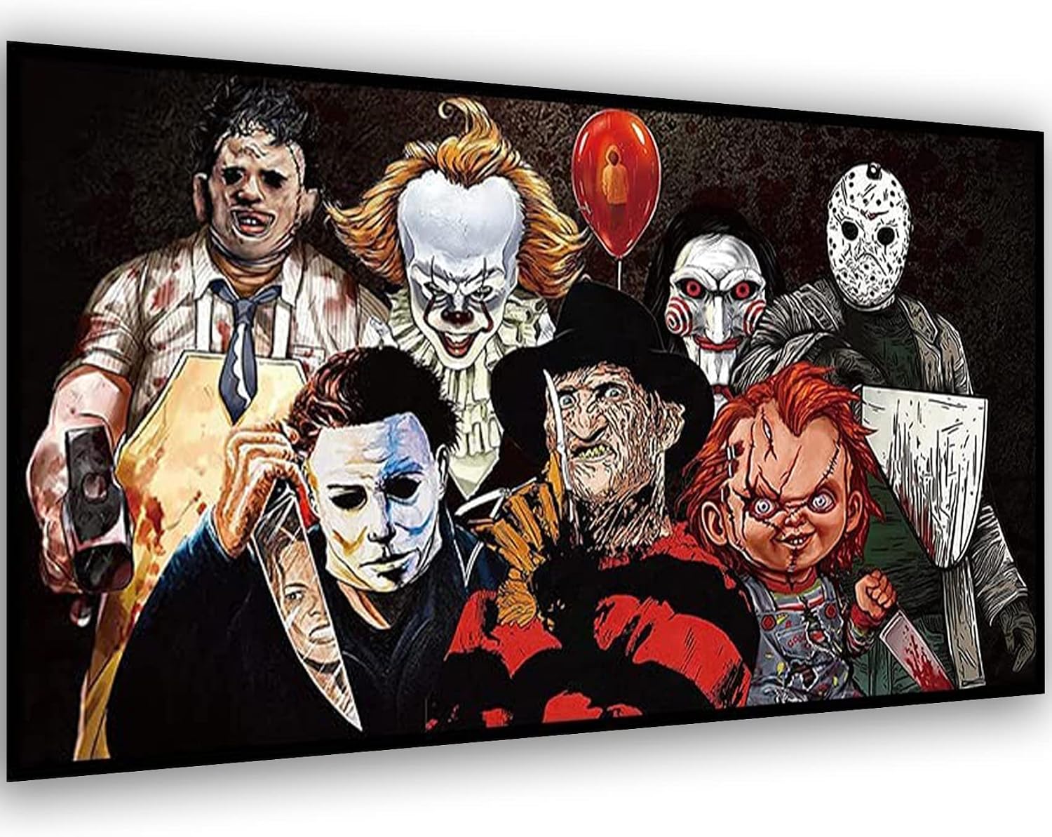 Pintura de terror grande por números para adultos, kits de pintura ...