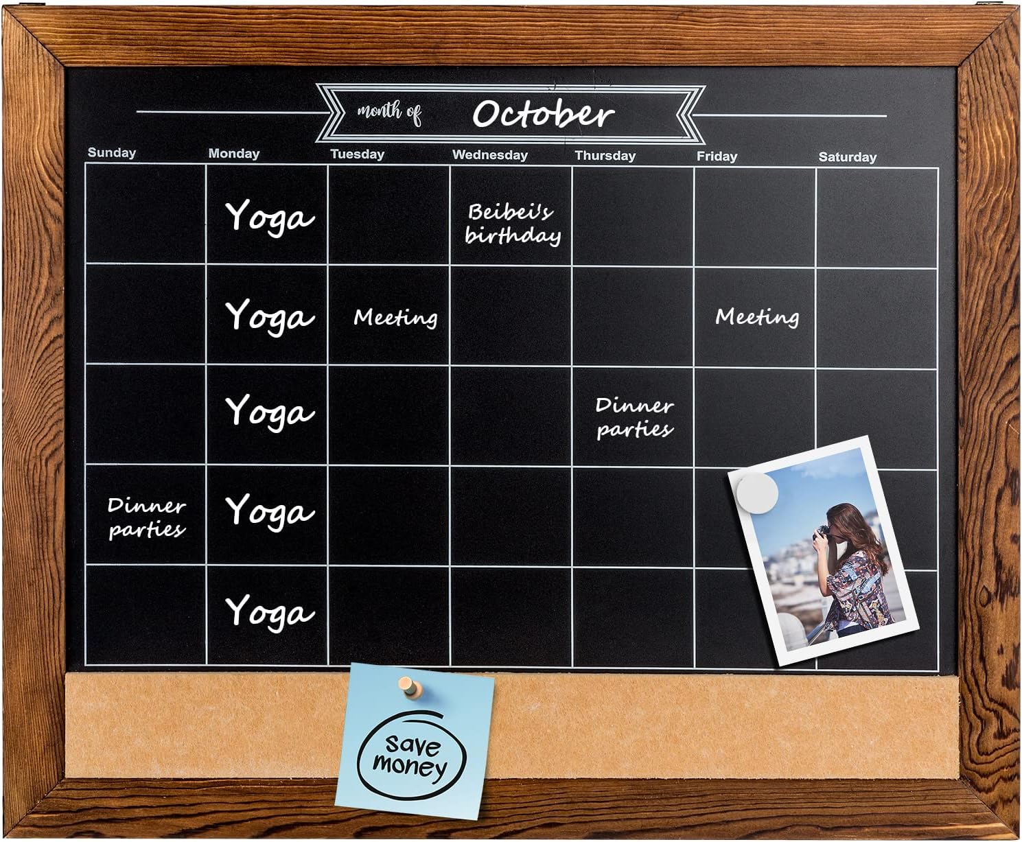 Amazon.com : Magnetic Wall Monthly Calendar Chalkboard - 18.9 × 22.8 ...