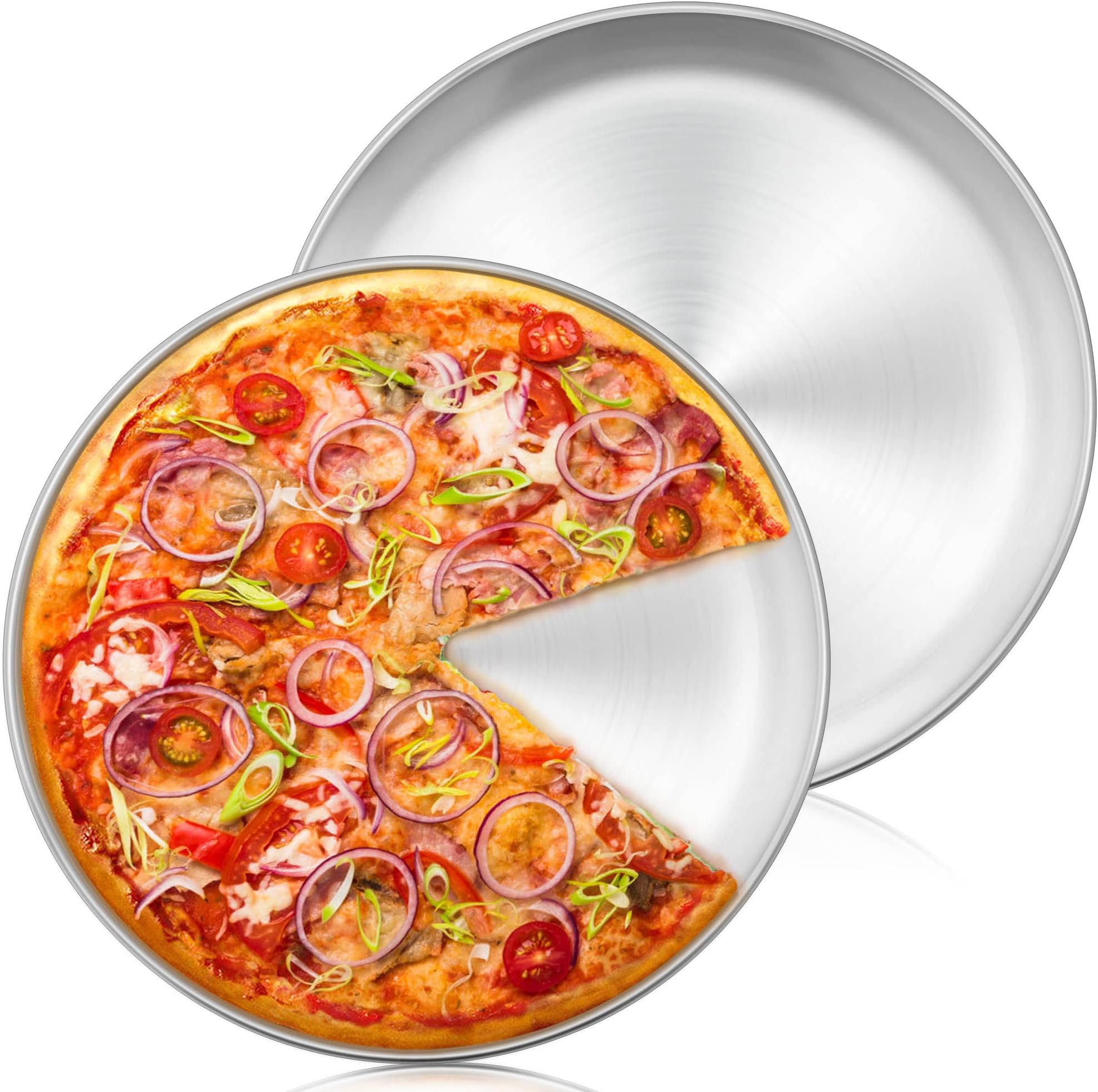 Herogo Pizza Tray Set of 2, 10 Inch Stainless Steel Pizza Pan Oven Tray ...