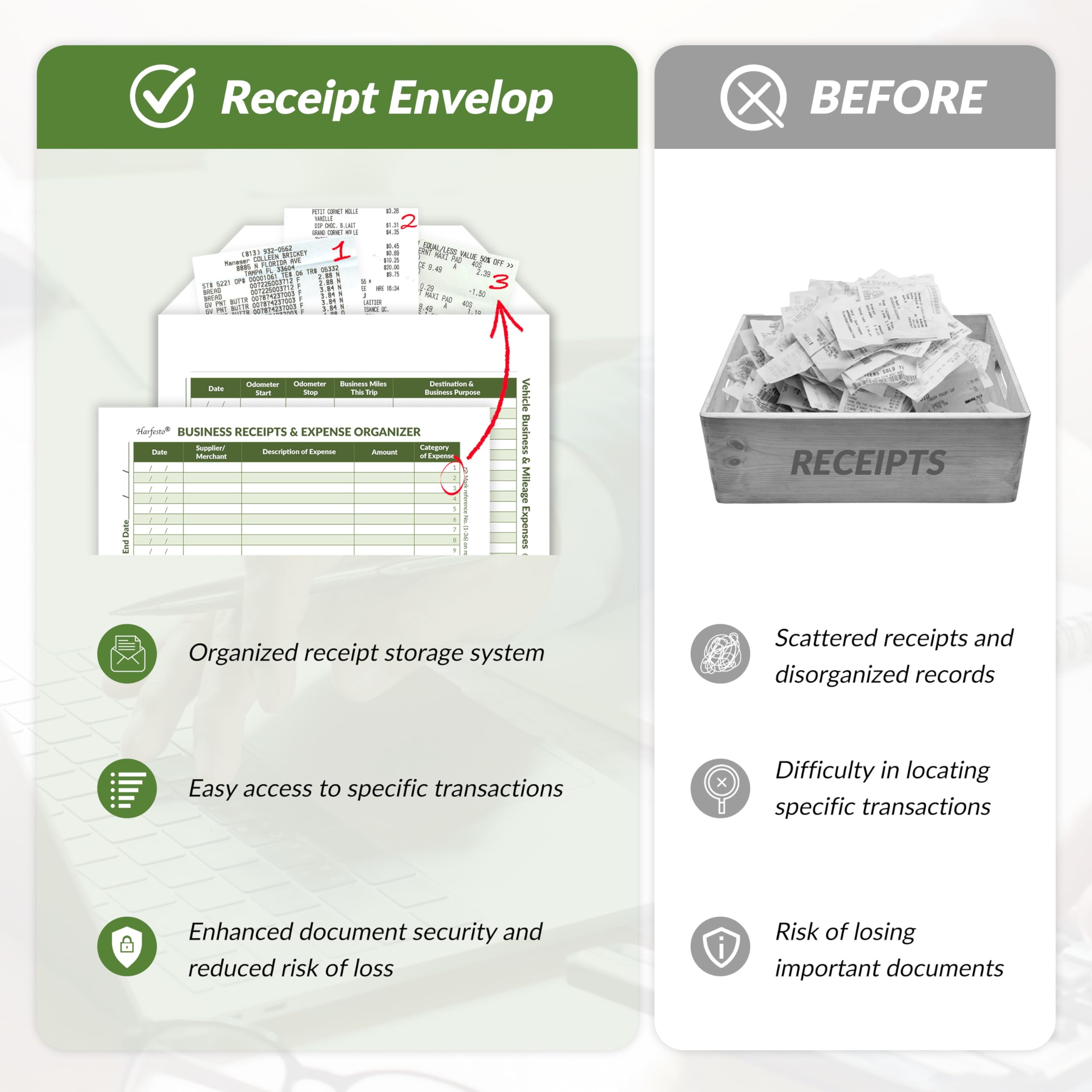 Snapklik.com : Harfesto Large Receipt Organizer & Expense Tracker ...