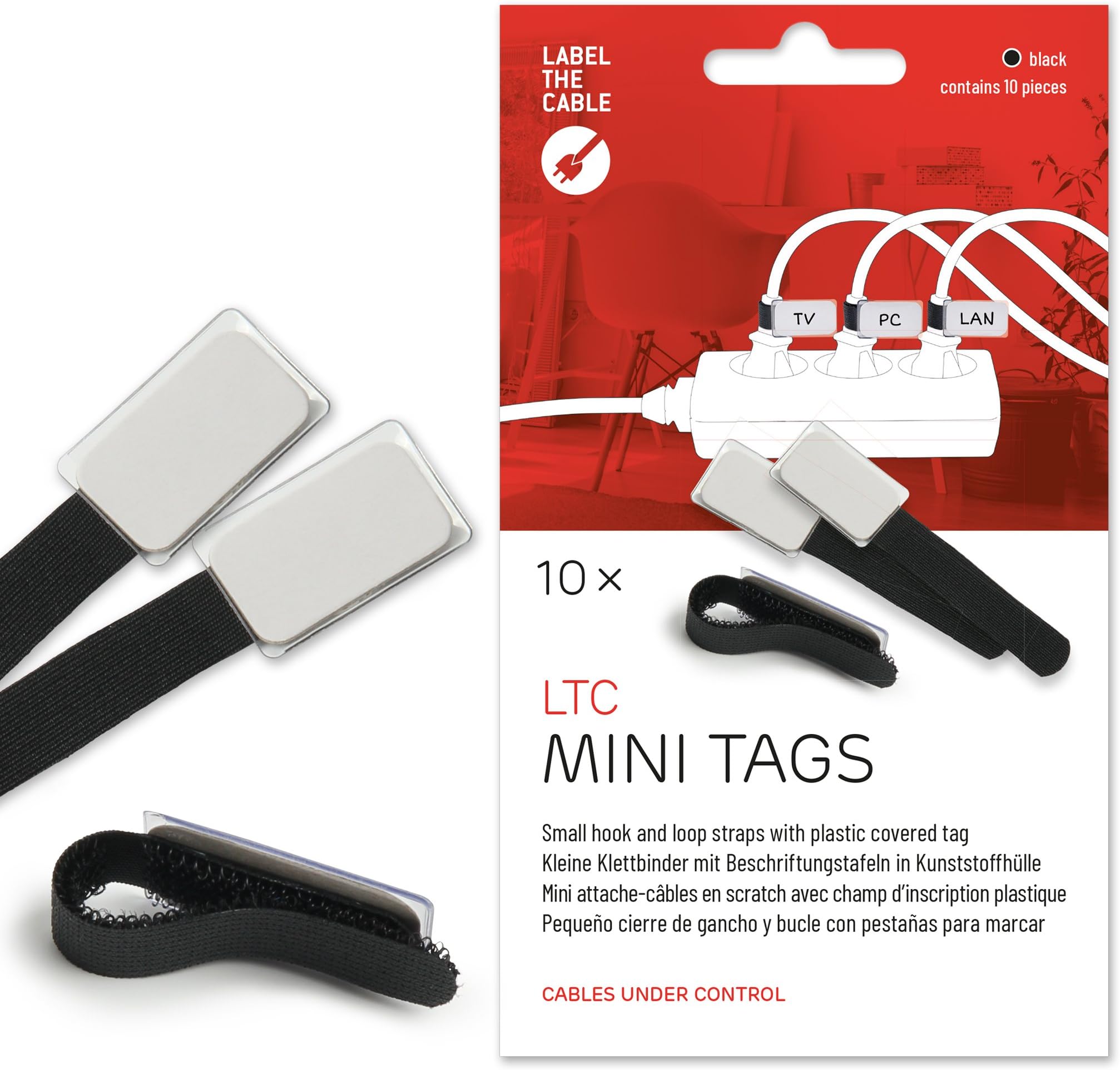 Amazon.com: LABEL THE CABLE Small Hook and Loop Cable Labels for ...