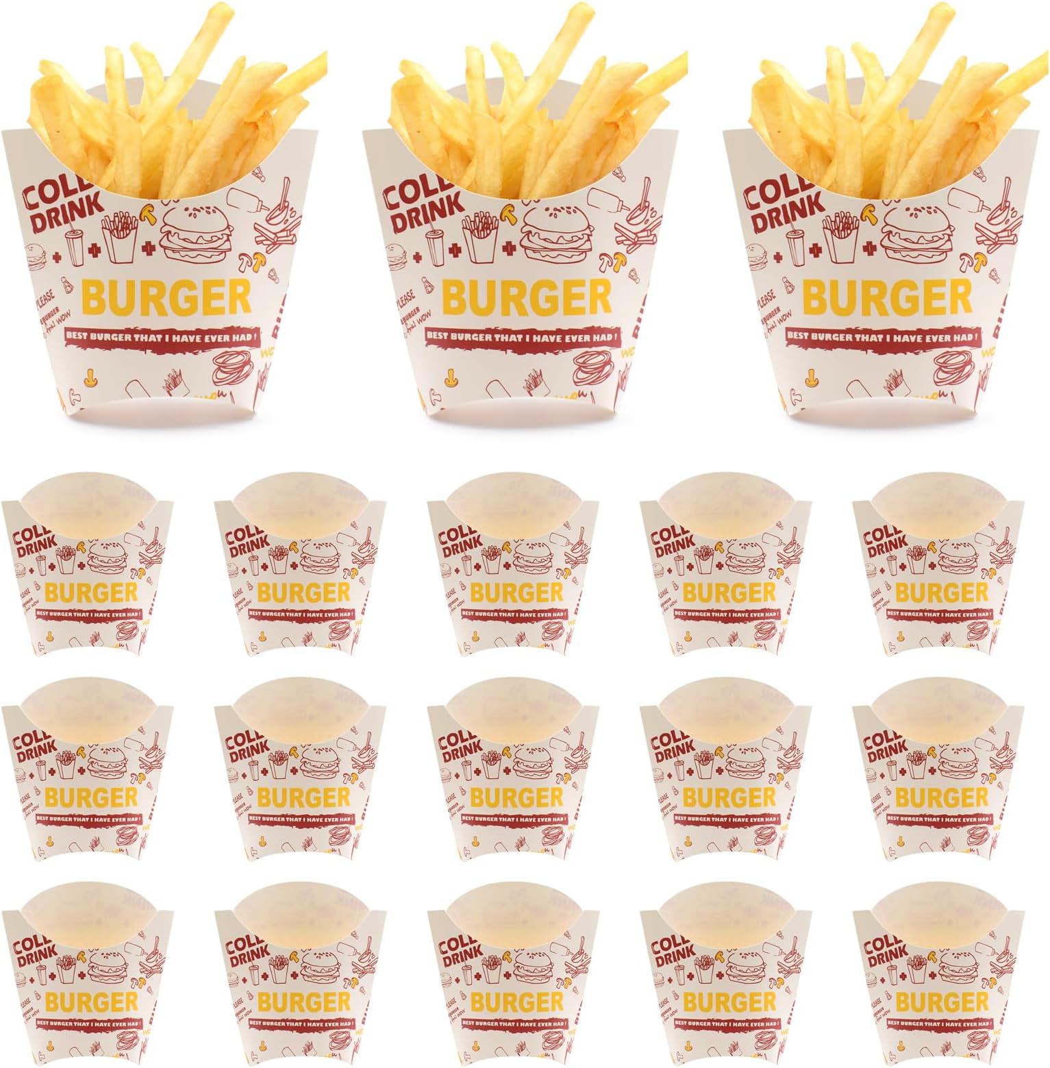 Amazon.com: 100pcs French Fries Holder Charcuterie Cups, Disposable ...