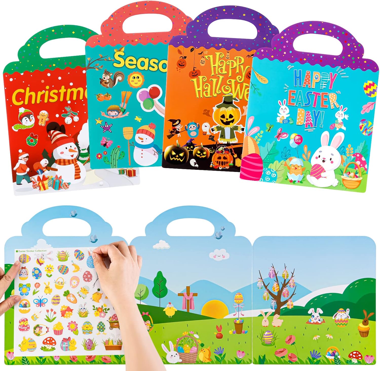 Reusable Sticker Books Toys For Kids 4 Pack Stickers Books For Age 2 reusable-sticker-books-toys-for-kids-4-pack-stickers-books-for-age-2