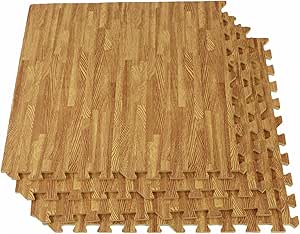Easimat Wood Effect Interlocking Foam Floor Tiles, Anti-Fatigue EVA ...