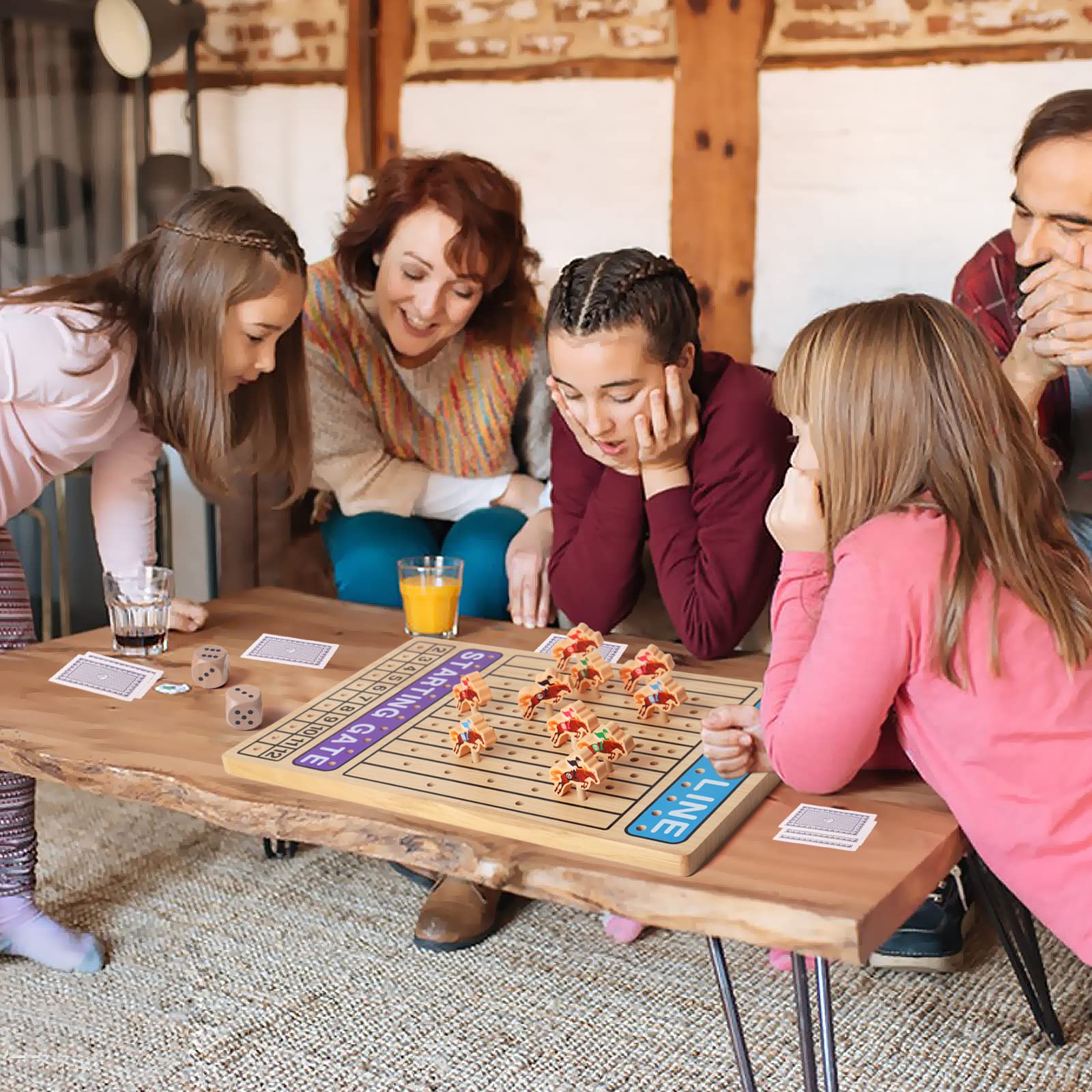 Horse Racing Board Game Equipped with 11 Deluxe Wooden Craft Horse ...