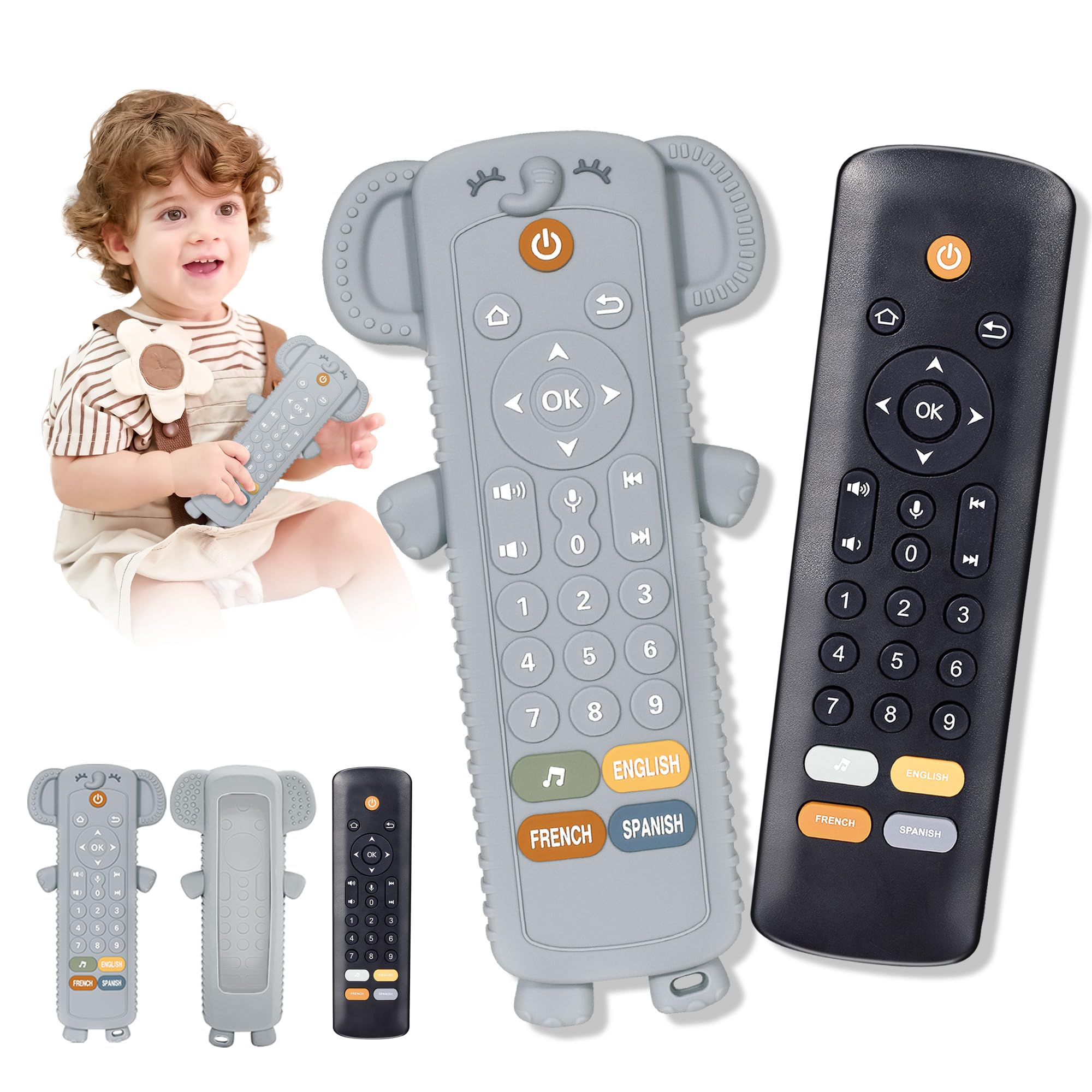 Amazon.com: KIRALUMI Baby Remote Control Toy with Silicone Teether ...