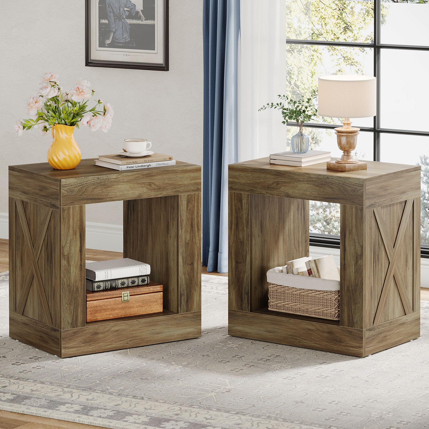 Amazon.com: Tribesigns End Table with Storage, Wood Side Table for ...