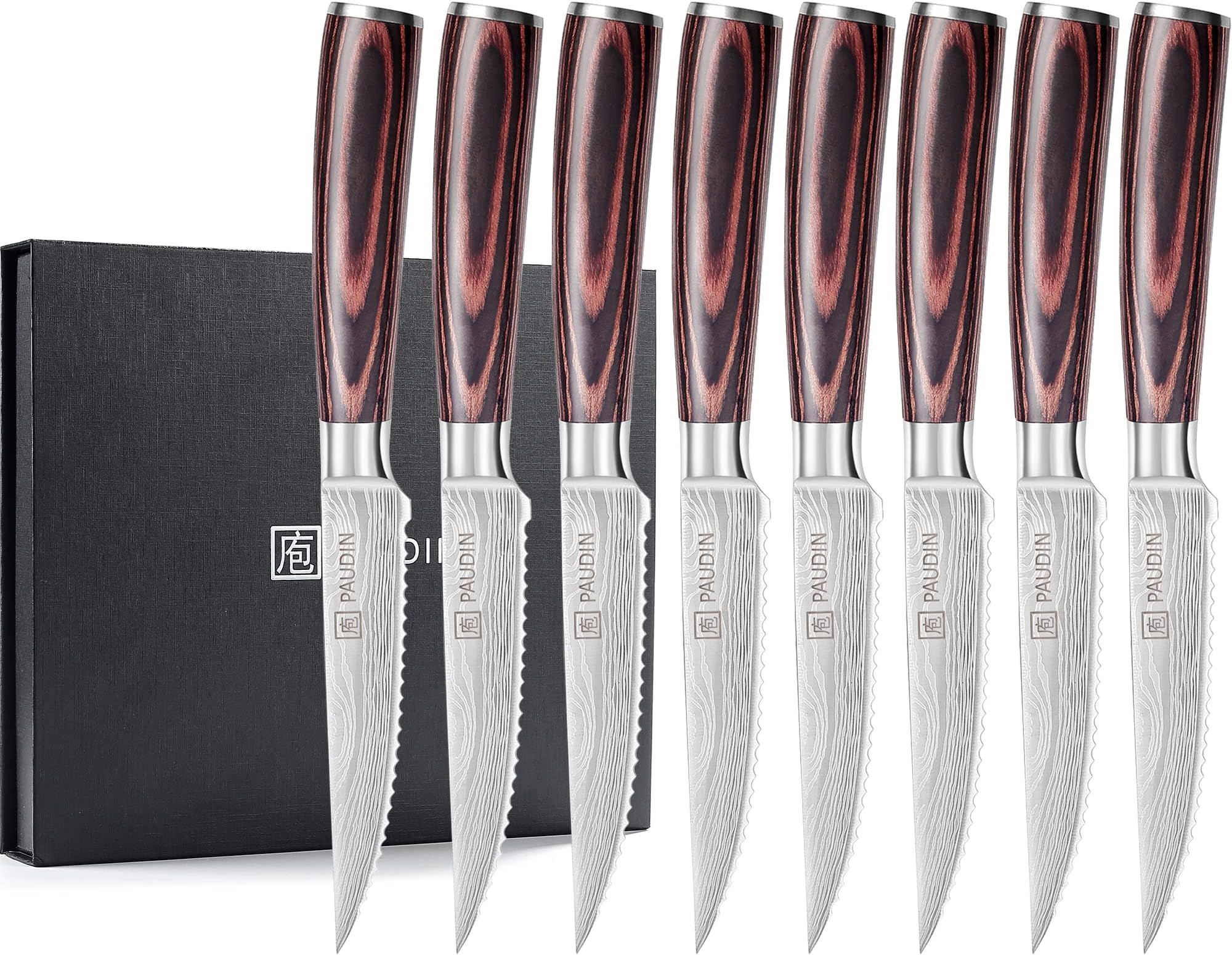 Steak Champ Juego de Cuchillos y Tenedores para Carne, 2 x 2 piezas ...
