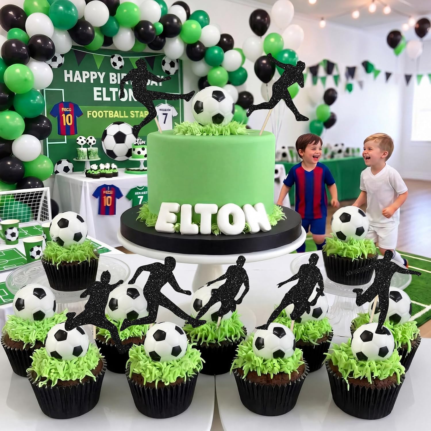 Amazon.com: LemonRoad 72 Pcs Soccer Cake Decorations Happy Birthday ...