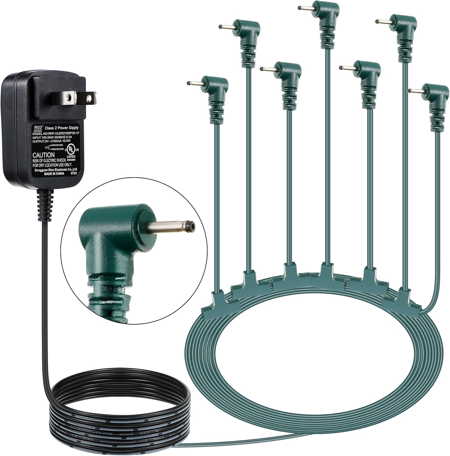 Amazon.com: Dreyoo Christmas Decoration Power Cord with 7 Plug ...