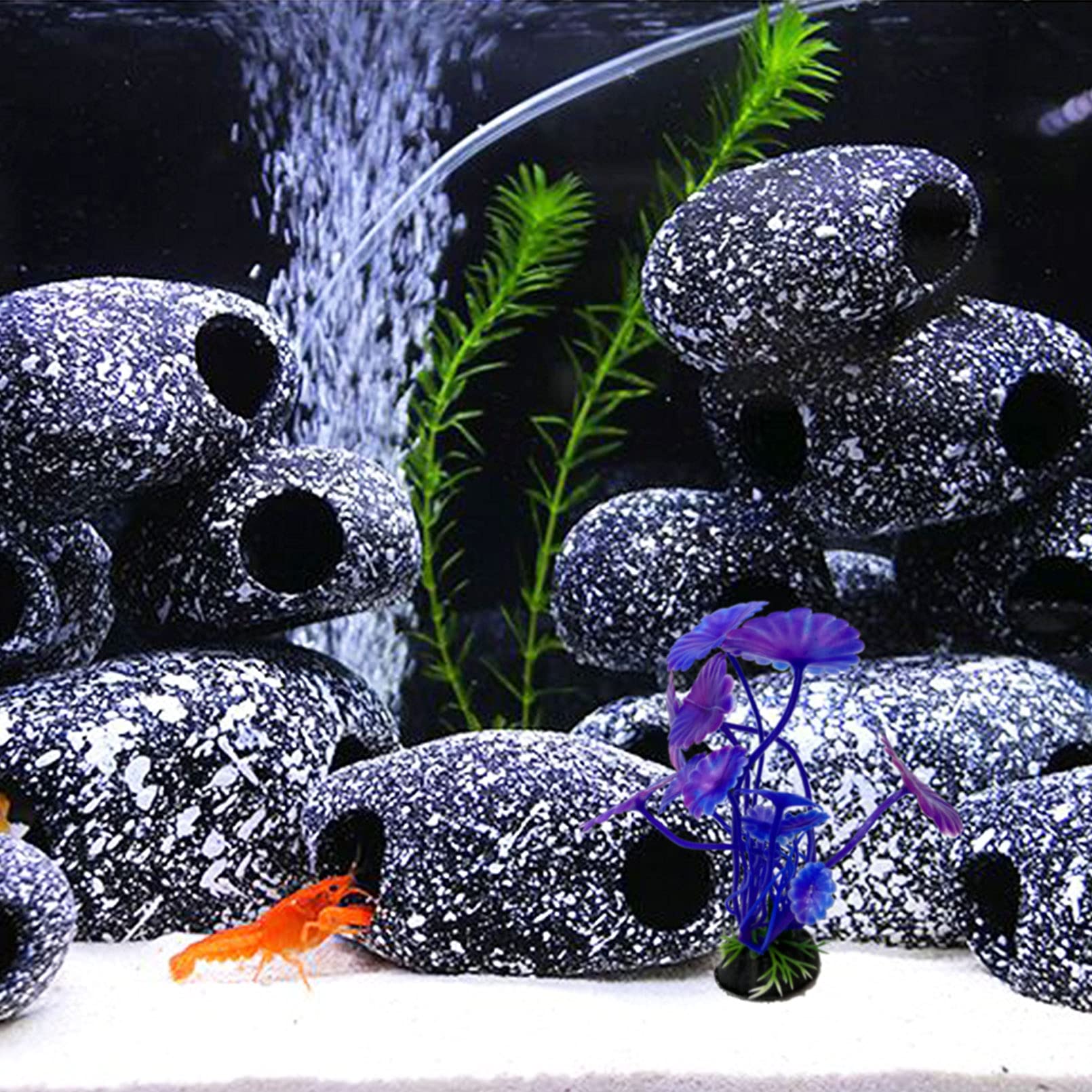 kathson Cichlids Caves Decor, 4 in 1 Aquarium Resin Rock Decoration ...