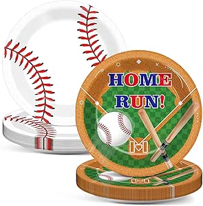 Amazon.com: 50PCS Baseball Party Paper Plates for Baseball Birthday ...