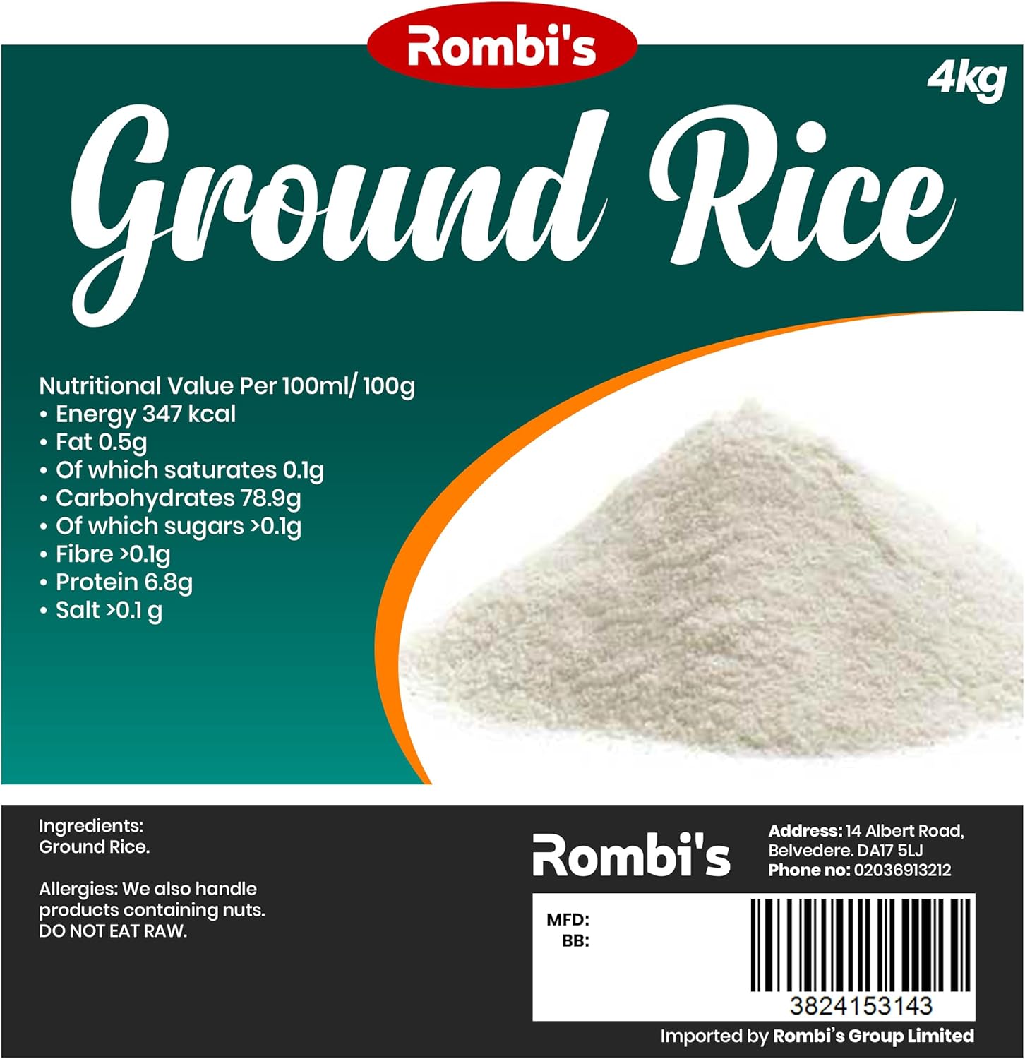 Rombi's Ground Rice 4kg : Amazon.co.uk: Grocery