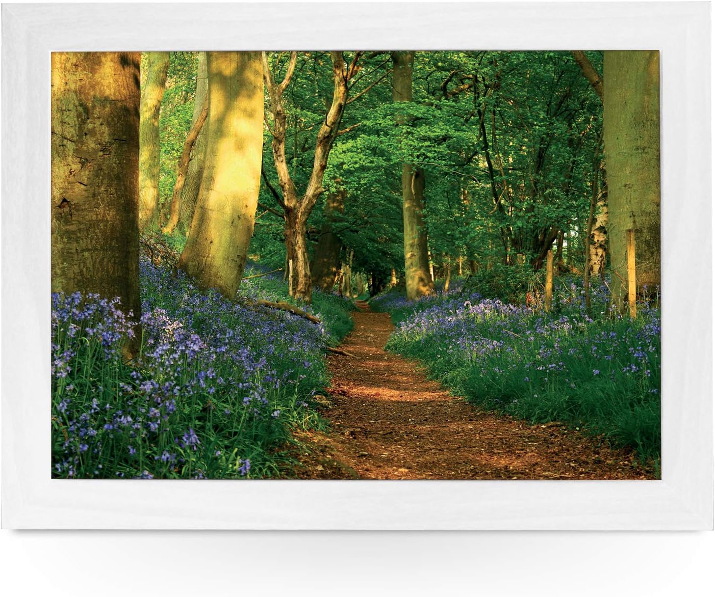 Portable Lap Desk Tray (Woodland Path) Handmade Wooden Frame, Beanbag ...