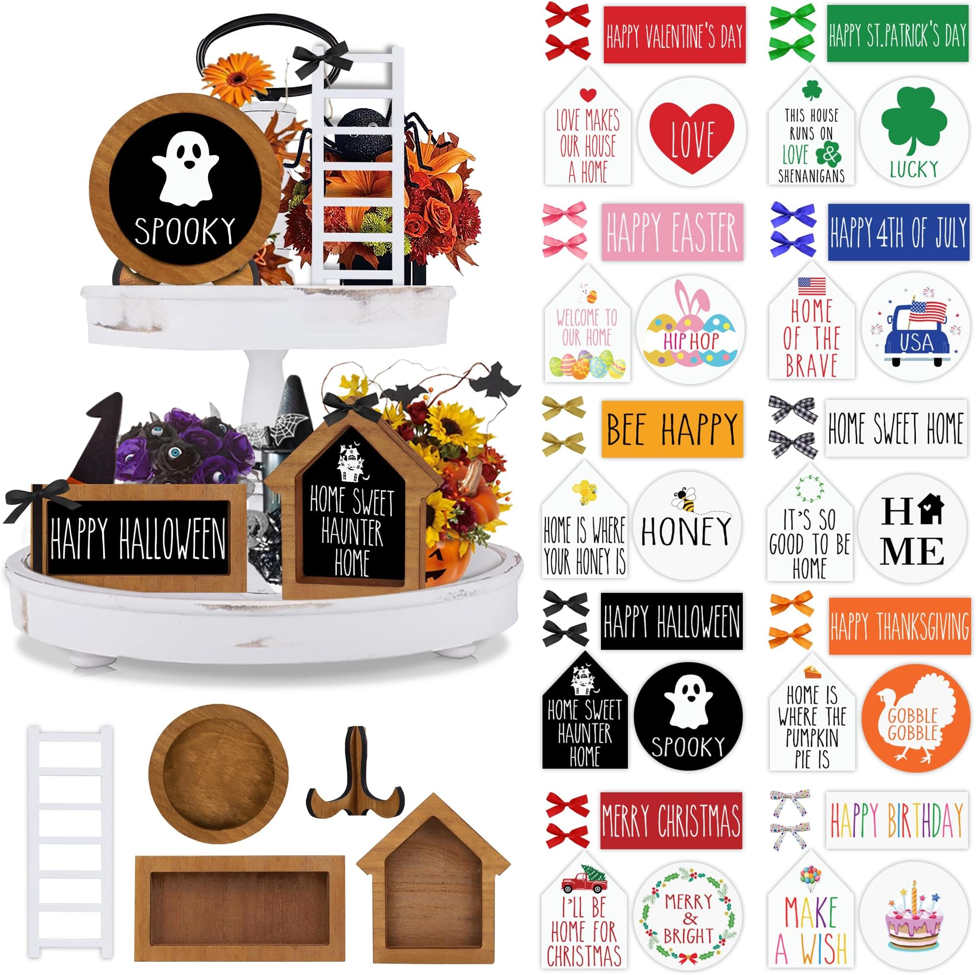 Amazon.com: The Ultimate Farmhouse Fall Tiered Tray Decor Set ...