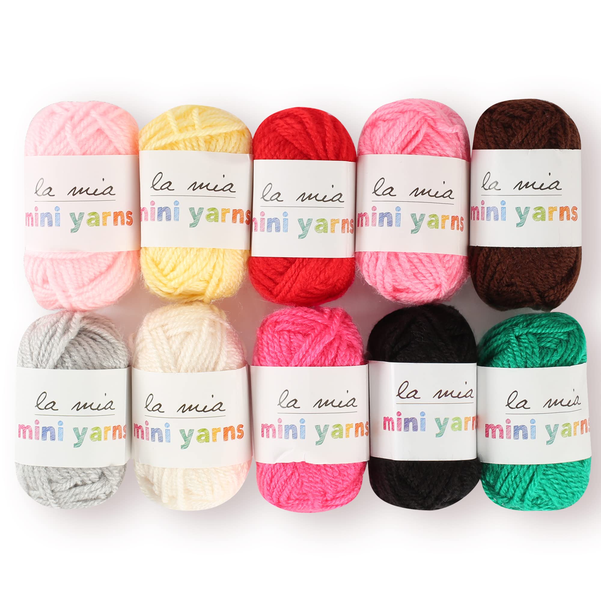 Amazon.com: 10 Skein Premium La Mia Mini Yarn, Acrylic Bonbons, Total 3 ...