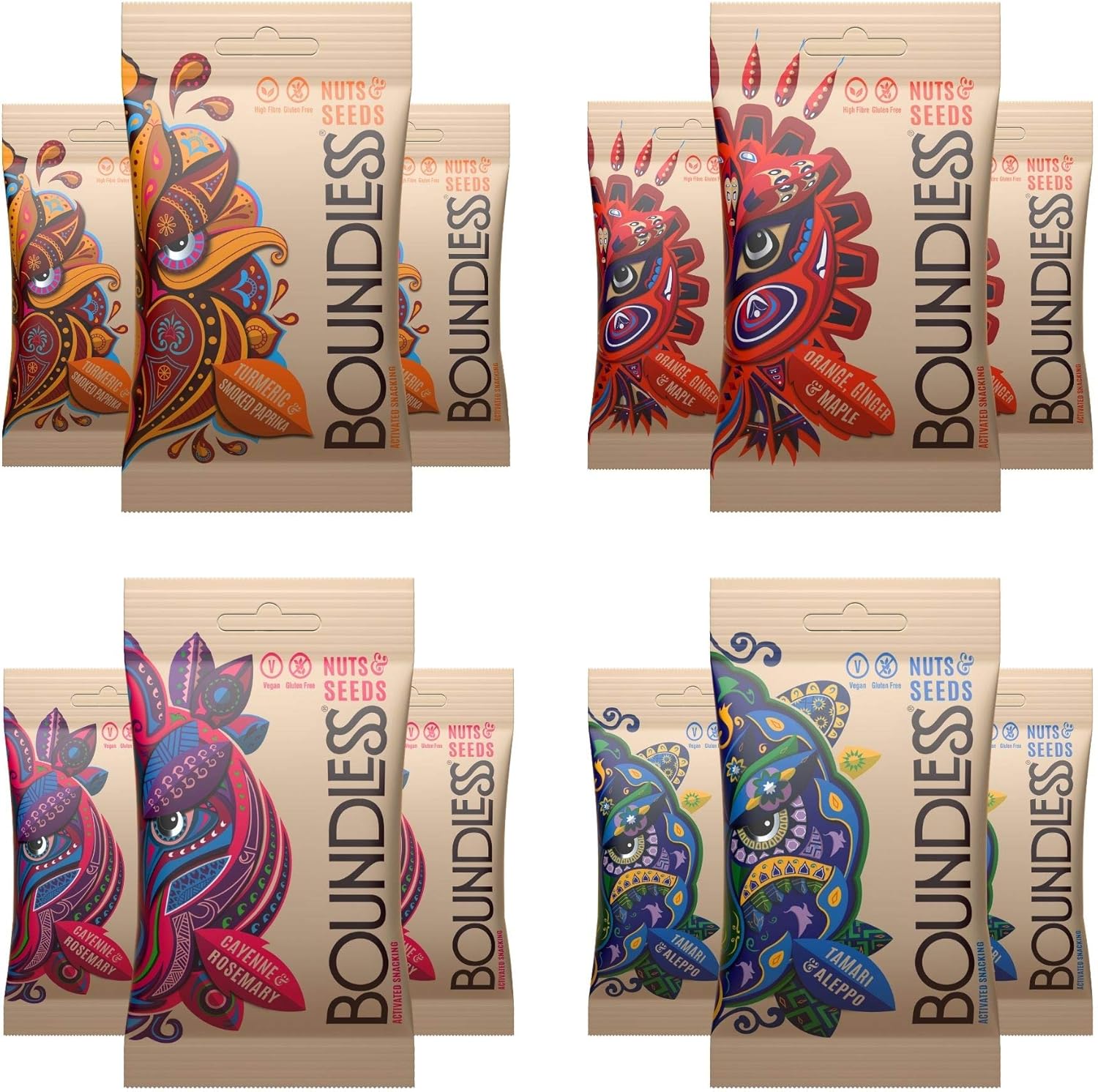 Boundless Activated Snacking: Activated Nuts & Seeds Mixed Variety Pack - Gut Health - Low ...