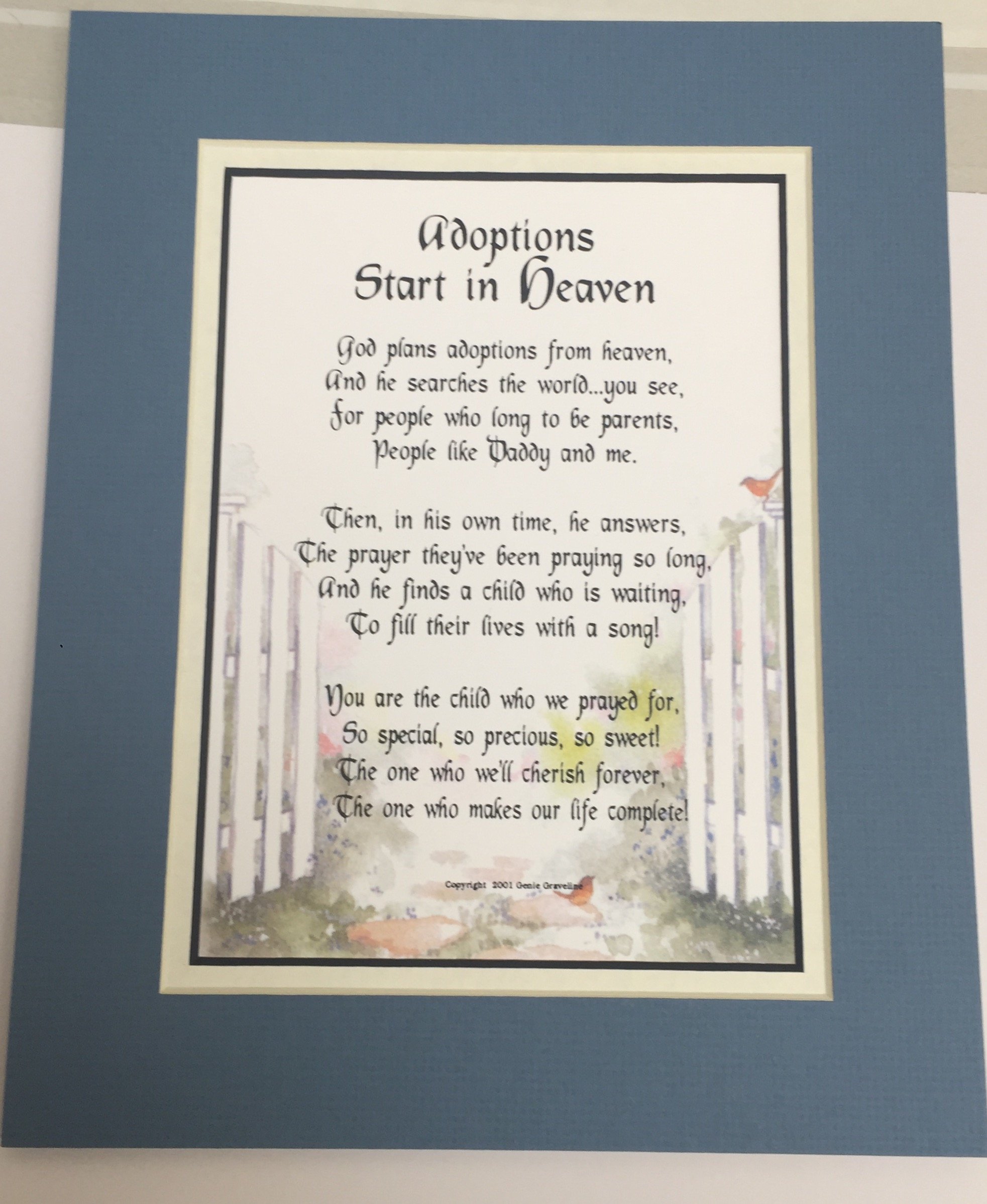 Amazon.com: Genie's Poems Adoption Gift Poem Print Present For The ...