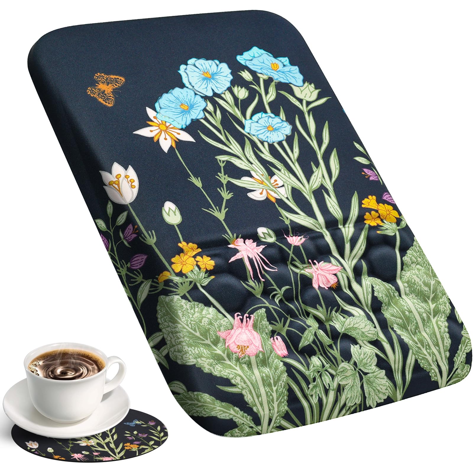 Amazon.com: Ospelelf Mouse Pad with Wrist Rest Floral Ergonomic ...