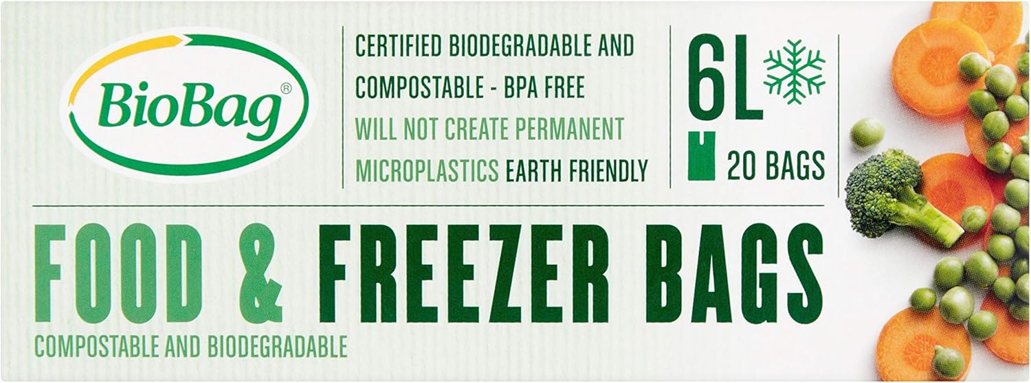 Biobag 6L Clear Food & Freezer Bags: Biodegradable, Compostable and BPA ...