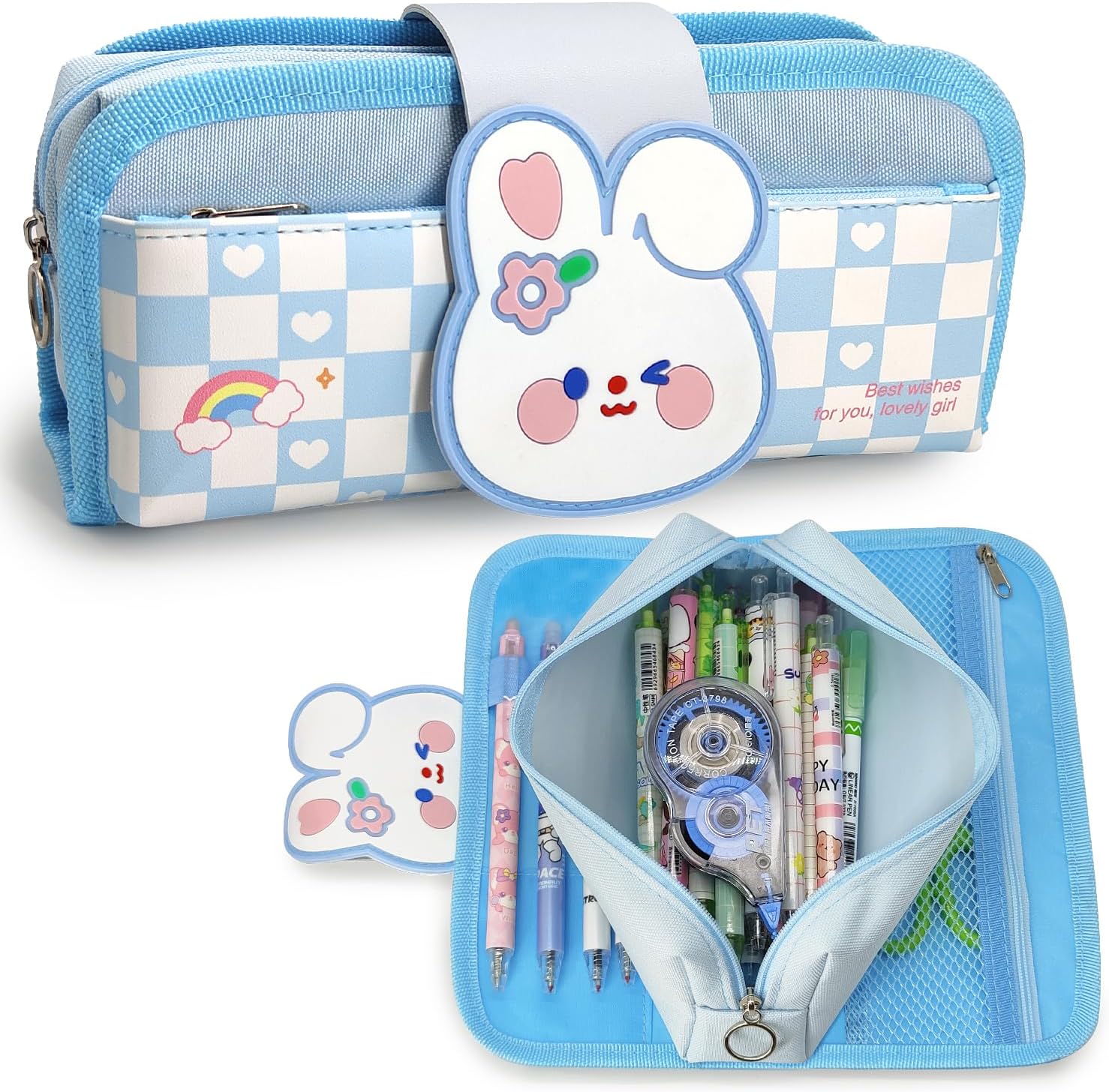 Amazon.com: FITATHER Pencil Case, Large Capacity Pencil Pouch with Cute ...