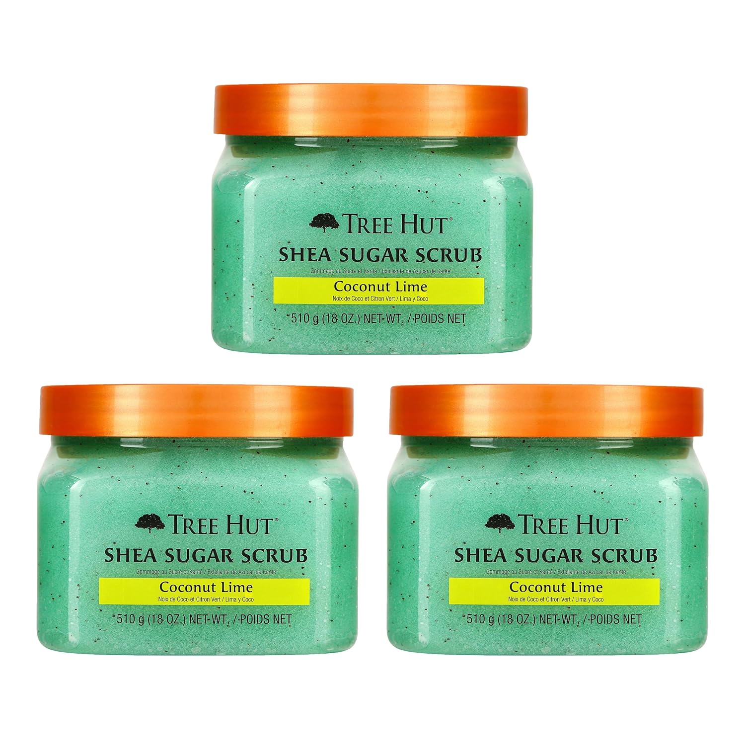 Tree Hut Shea Sugar Scrub, Coconut Lime, 18 Ounce (Pack of 3)