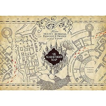 GB Eye Harry Potter Marauder's Map Premium Parchment Poster - 66 x 46cm ...