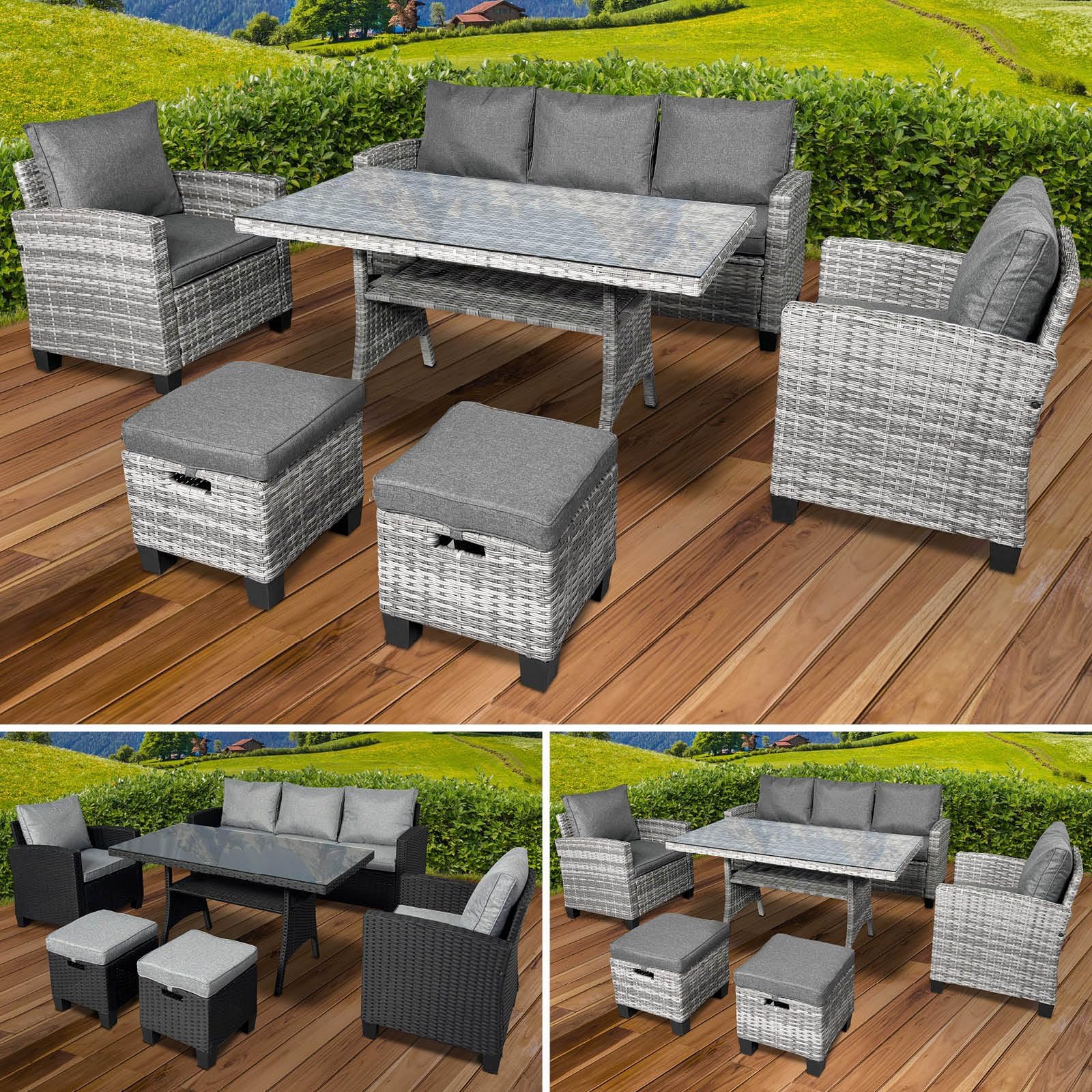 BRAST® Gartenmöbel Set Eco | bis zu 9 Personen viele Farben | incl ...