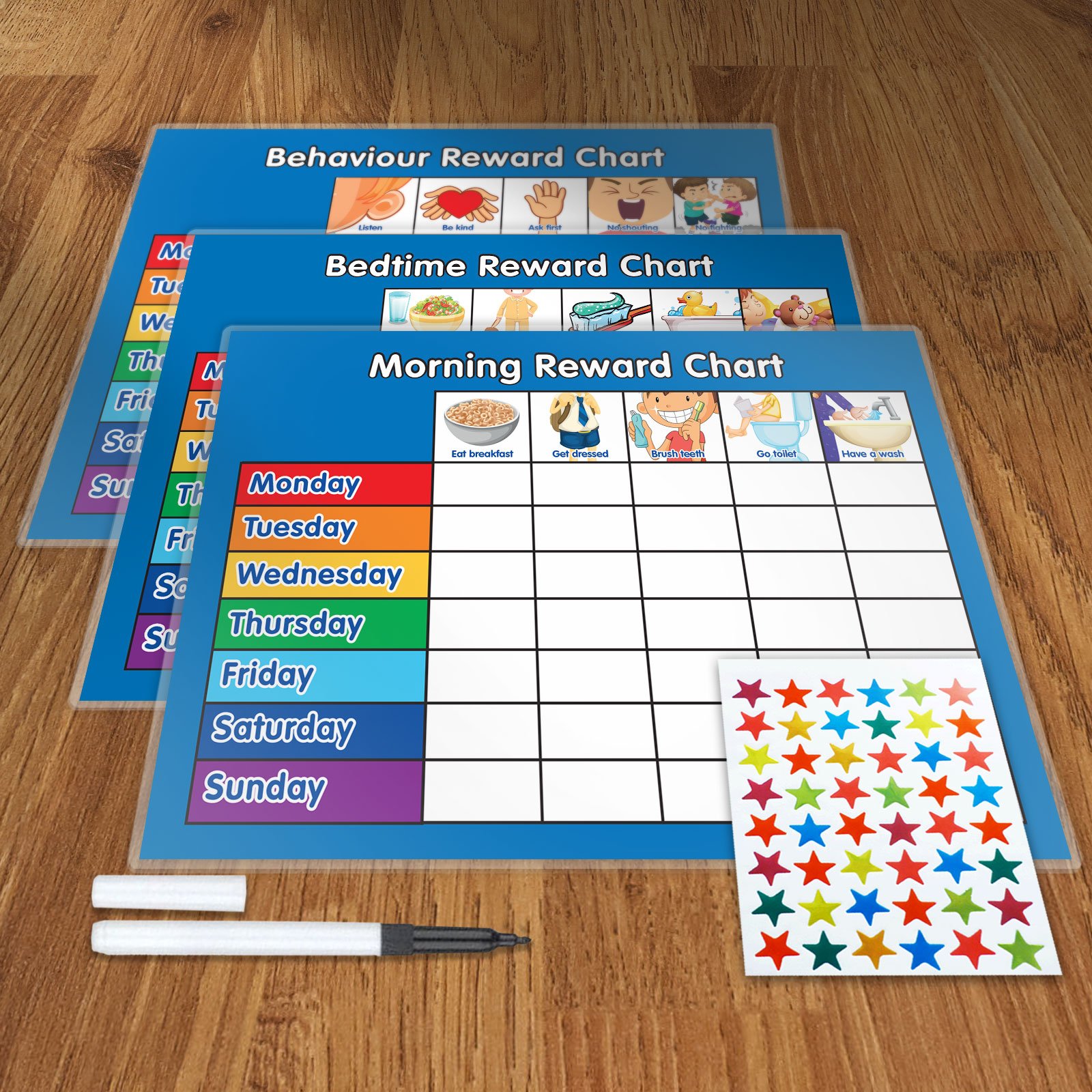 Reward Chart Behaviour A4 Blue Funky Monkey House Hape Behaviour