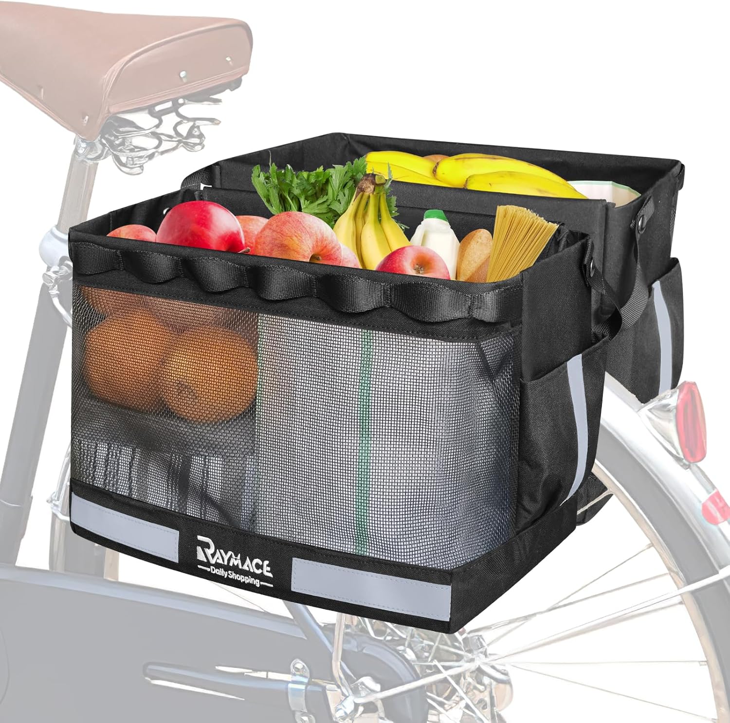 Amazon.com: RAYMACE 2Pack Bike Grocery Panniers for Bicycles and Ebikes ...
