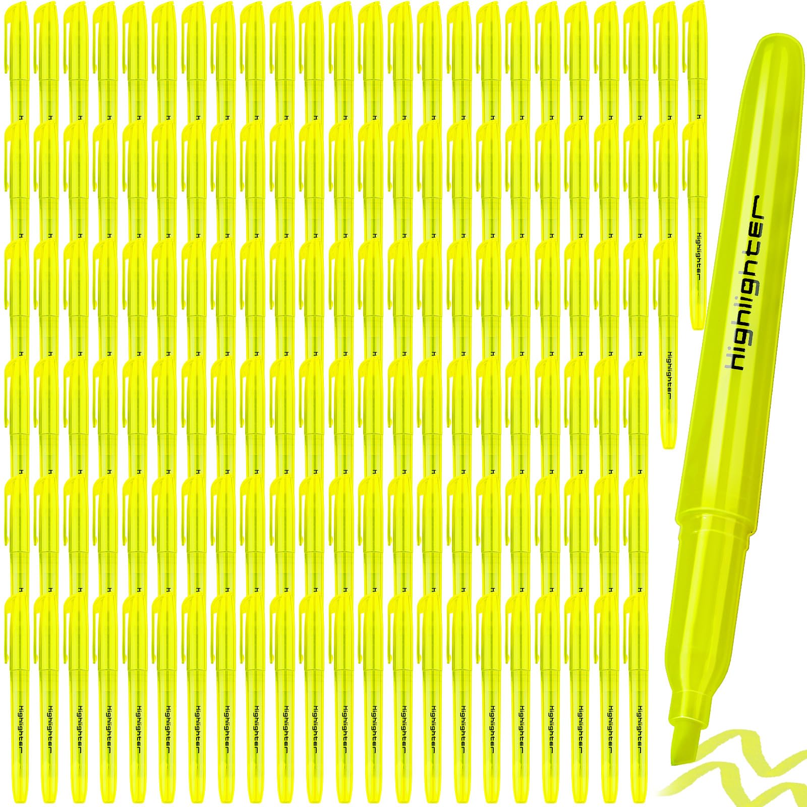 Amazon.com : Tcevily 180 Pcs Yellow Highlighter Bulk Highlighters ...