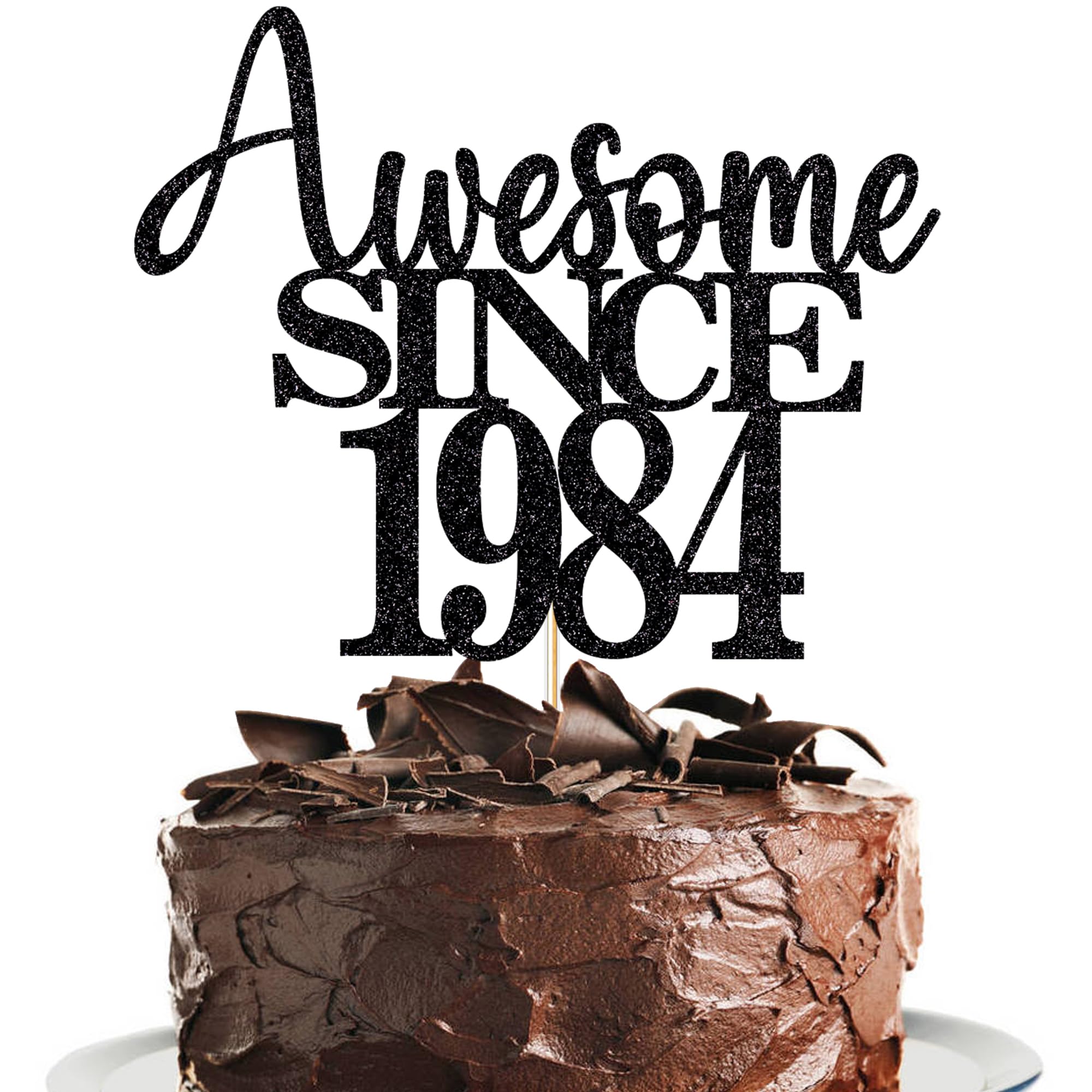 Amazon.com: 40th Awesome since 1984 Cake Topper Cheers to 40 Years ...