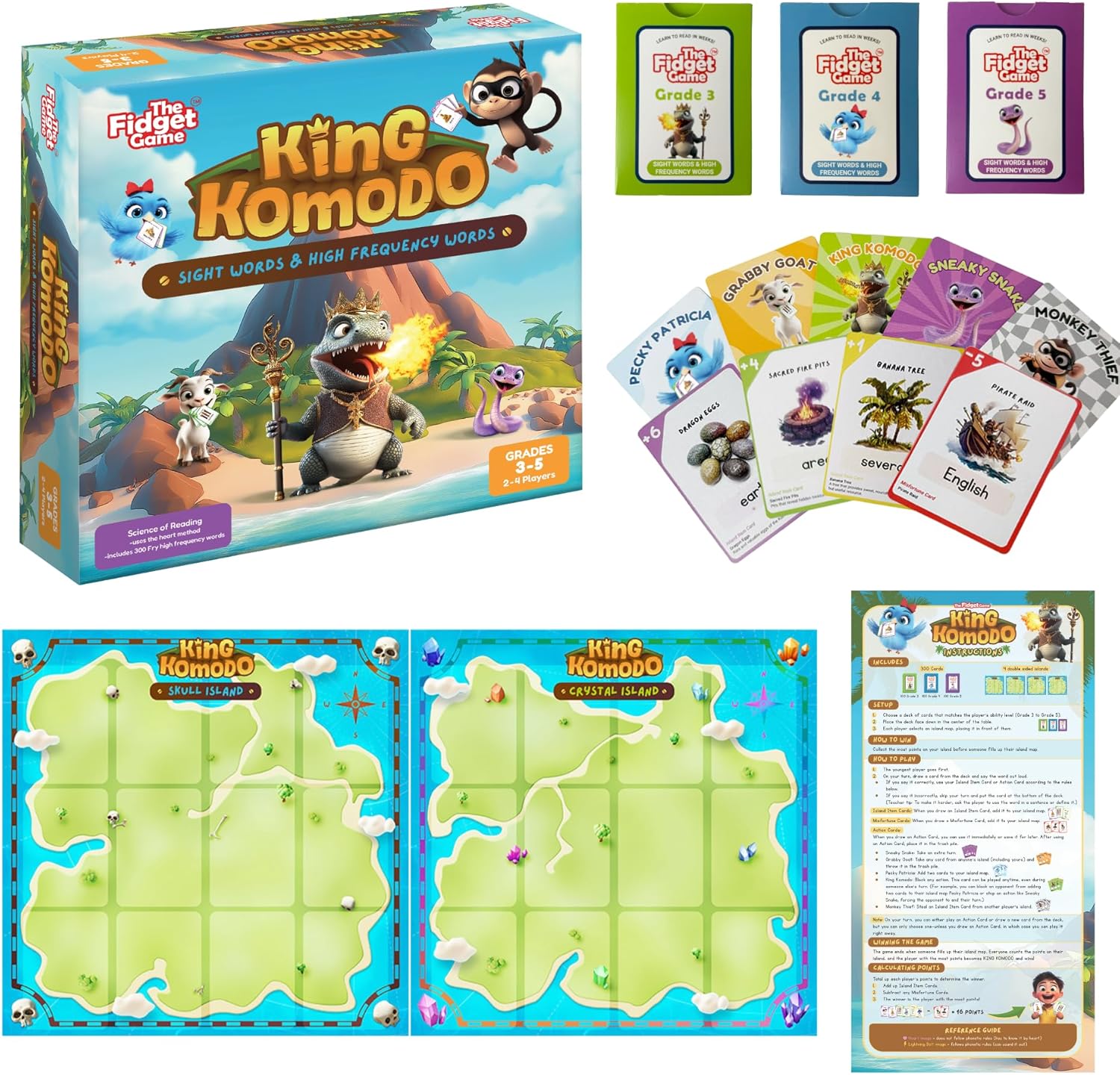 Amazon.com: THE FIDGET GAME King Komodo - Learn to Read in Weeks ...