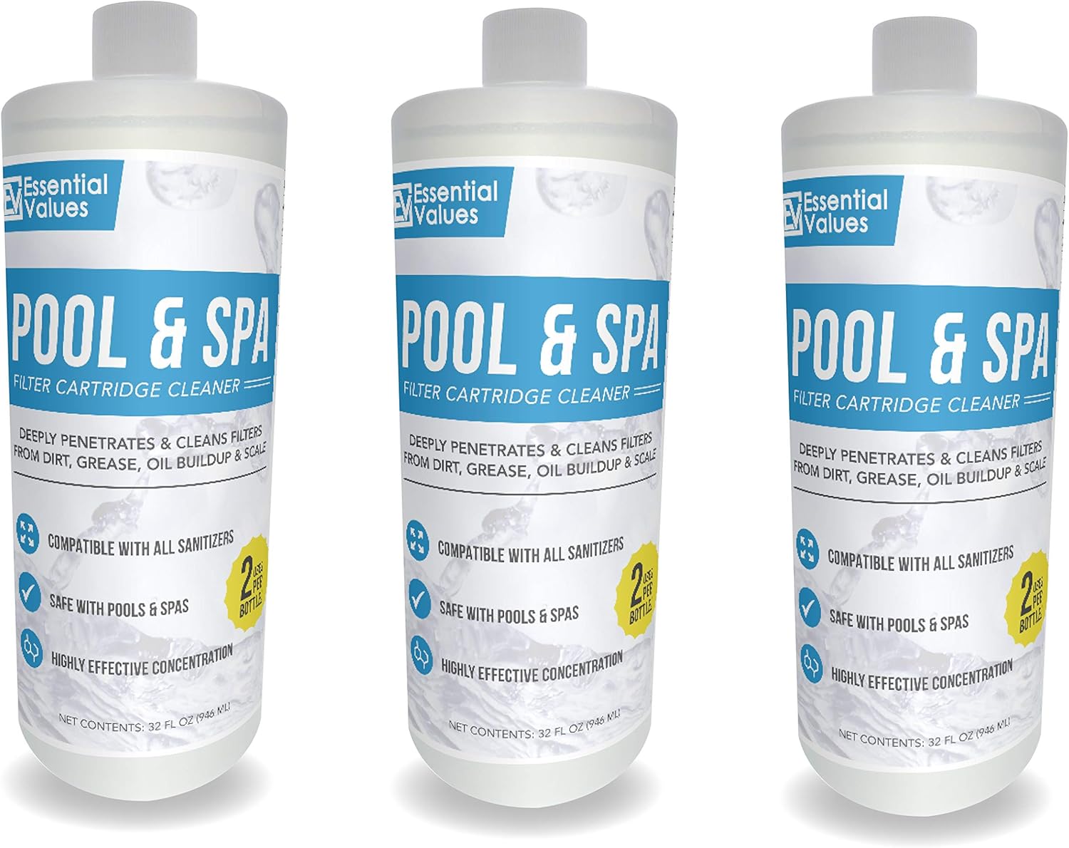 Amazon.com : Essential Values Pool & Spa Cartridge Cleaner (3 Pack ...