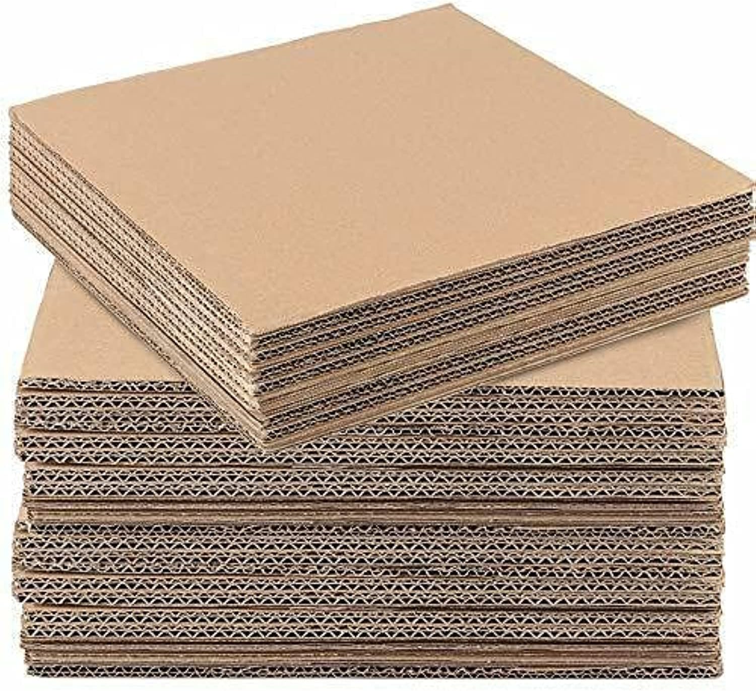 Amazon.com: 36 Corrugated Cardboard Sheets 12 x 12 Inches Brown Kraft ...