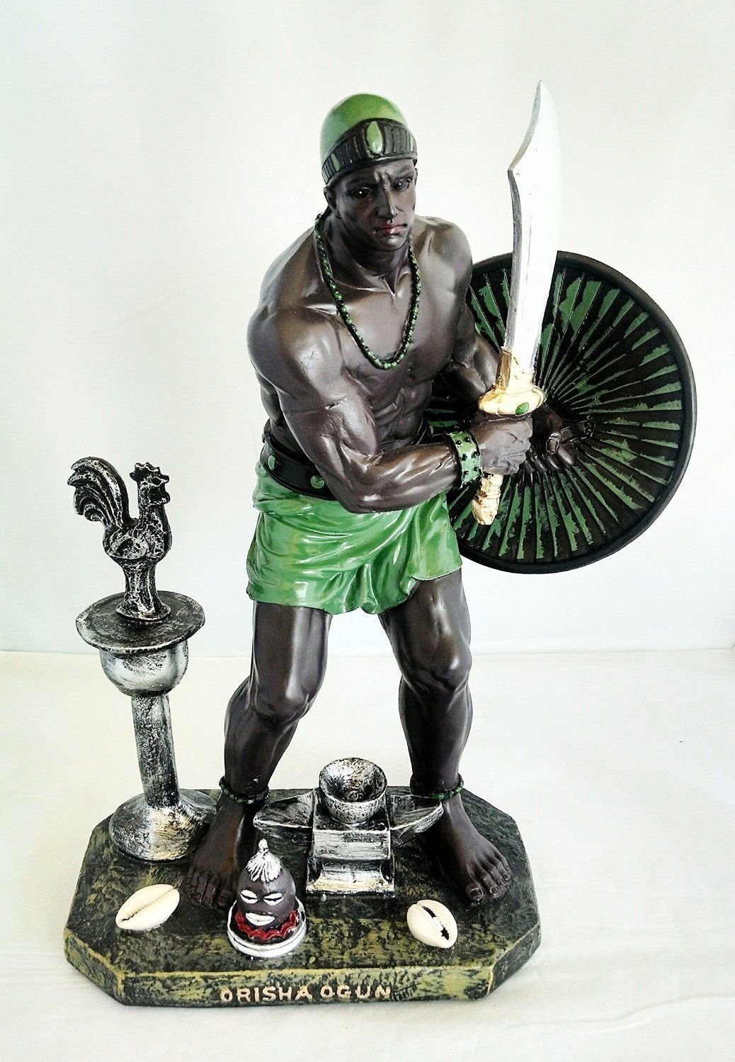 Buy 13 Inch Statue O Yoruba Santeria Guerrero Warrior Lucumi Religion ...