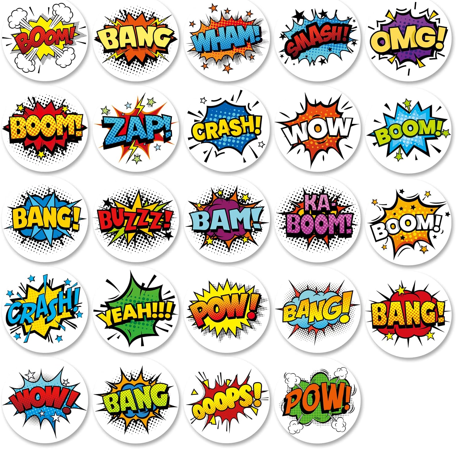Amazon.com: 480 Superhero Boom Stickers Boom Goodie Bags Gifts Bags ...