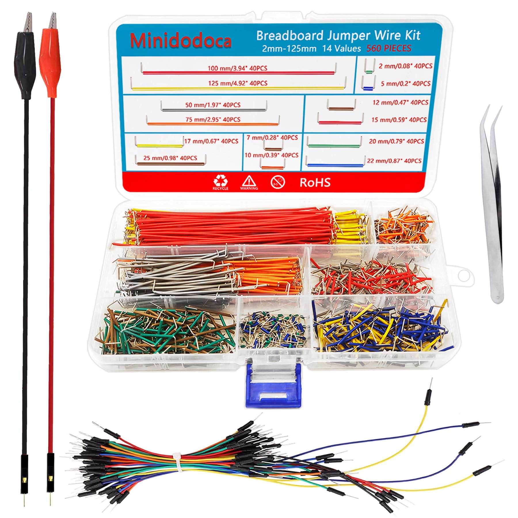 Snapklik.com : Minidodoca 560 Pieces Jumper Wire Kit 14 Lengths ...