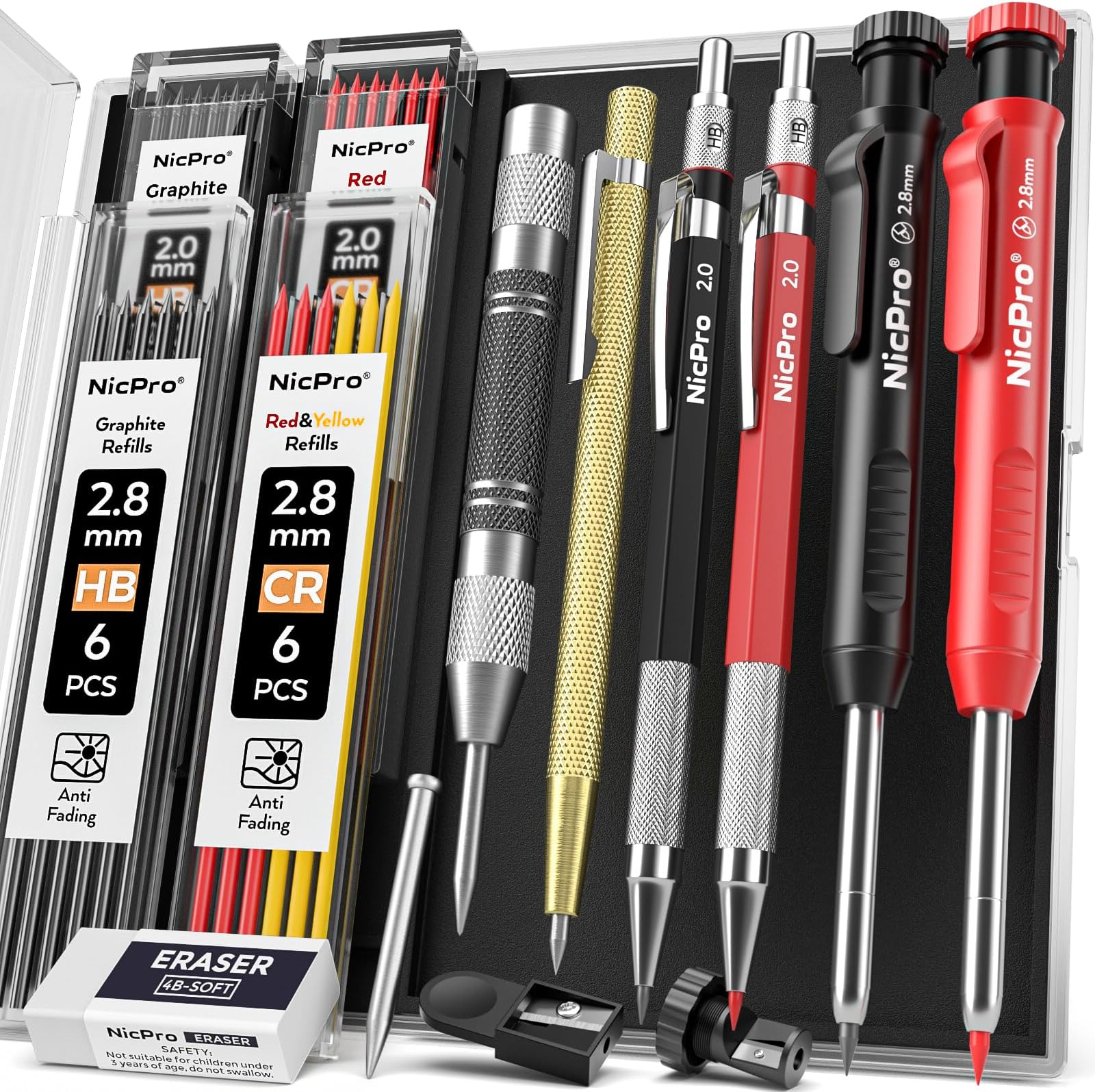 Amazon.com : Enhon 15Pack Carpenter Pencil Set with Sharpener ...