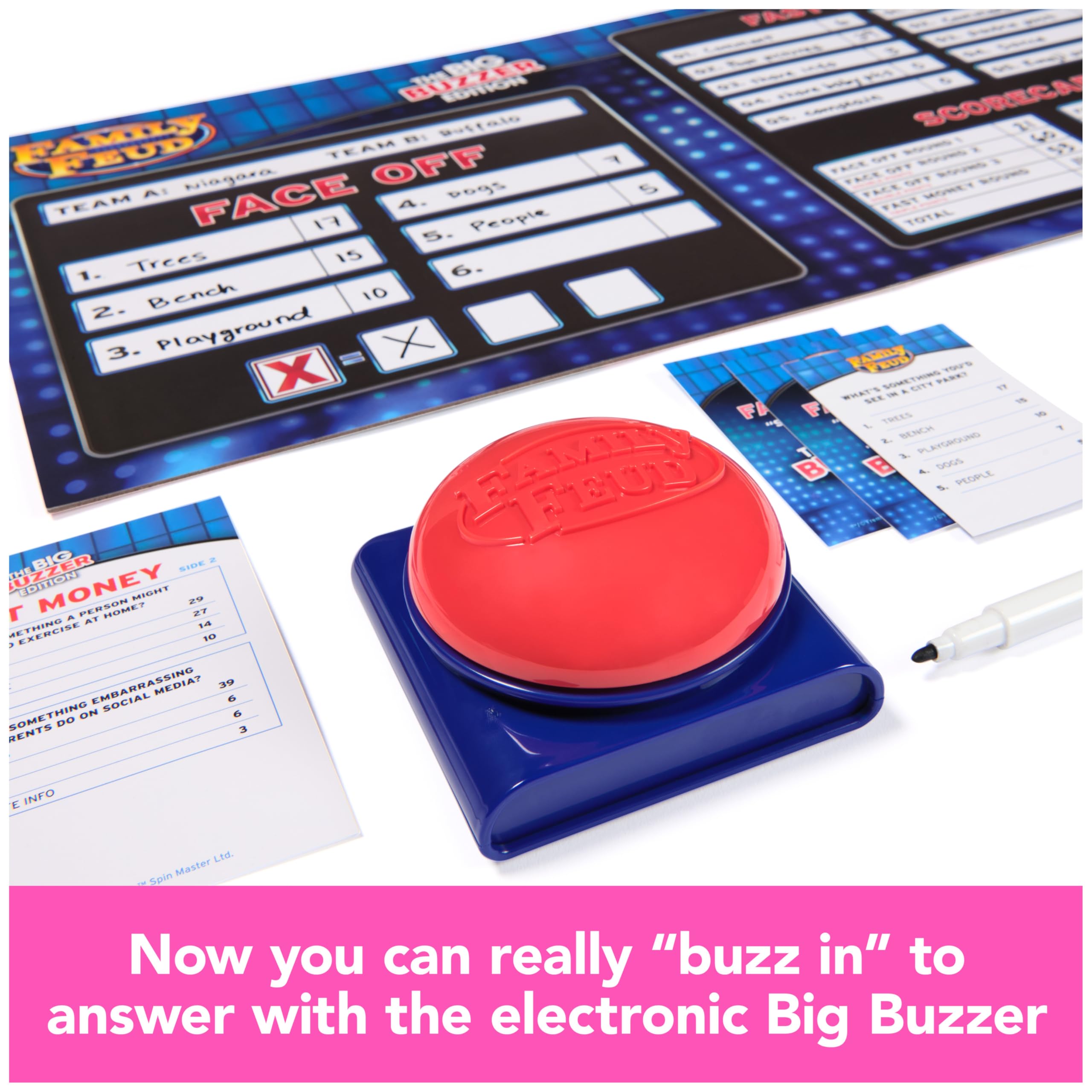 Snapklik.com : Spin Master Games, Family Feud: Big Buzzer Edition, Play The Feud At Home