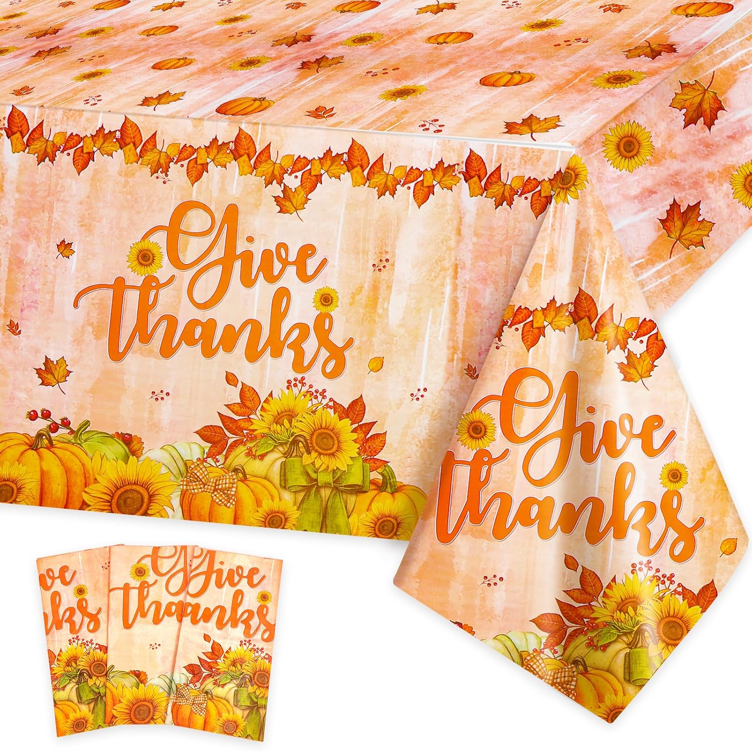 Amazon.com: HOWAF 3pcs Thanksgiving Party Tablecloth,Give Thanks Table ...