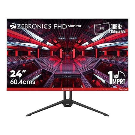 ZEBRONICS 24 inch 165Hz Gaming Monitor with FHD 1080p, IPS Panel, 1ms ...