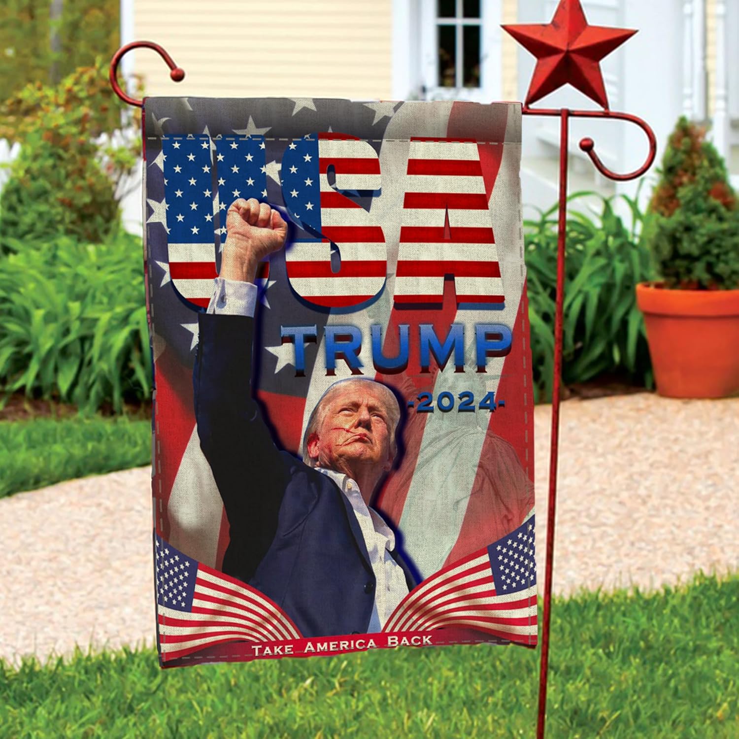 Amazon.com : Trump Garden Flag 2024 Take America Back 12x18" Vertical ...