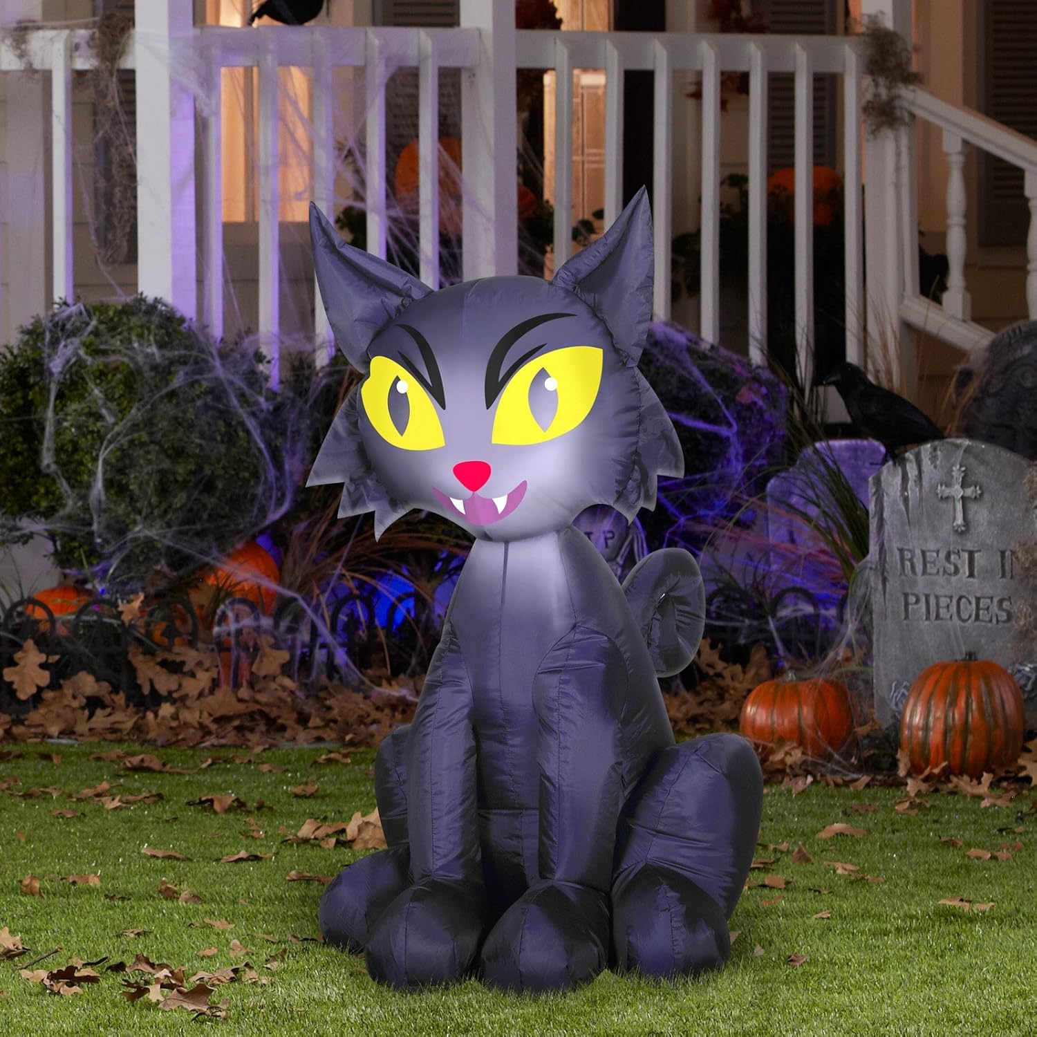 Amazon.com: Gemmy Industries Hk Scary Black Cat AIRBLOWN With Lights ...
