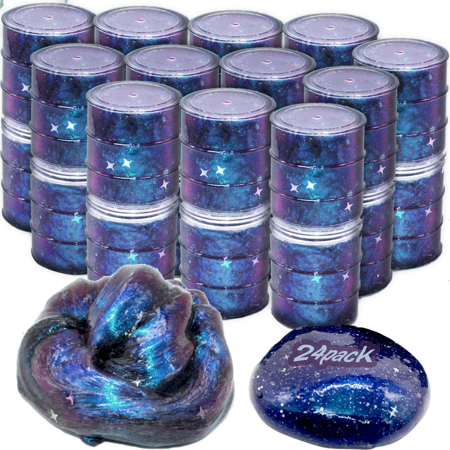Amazon.com: 24 Pack Galaxy Star Slime,Party Favor for Kids Girls & Boys ...