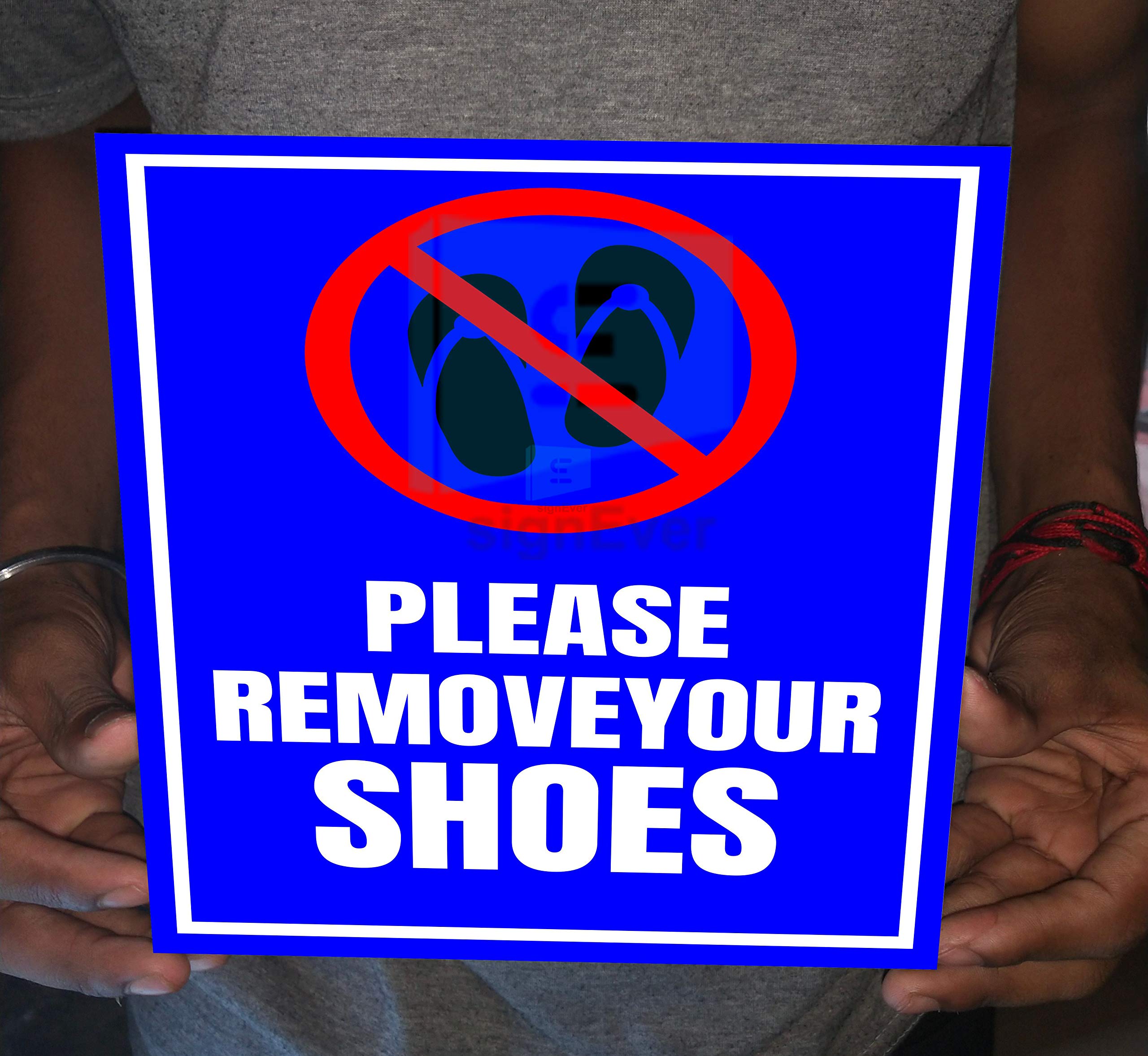 Buy SIGN EVER Please Remove Your Shoes Sign Board for Office Bank ...