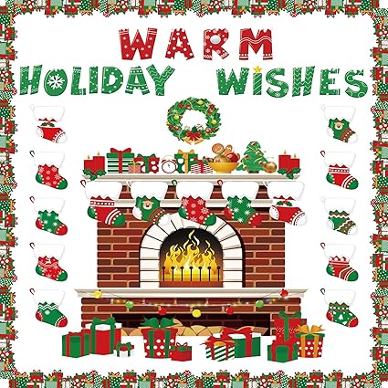 Amazon.com: Faccito 70 Pieces Christmas Bulletin Board Decorations Warm ...