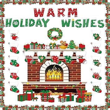 Amazon.com: Faccito 70 Pieces Christmas Bulletin Board Decorations Warm ...