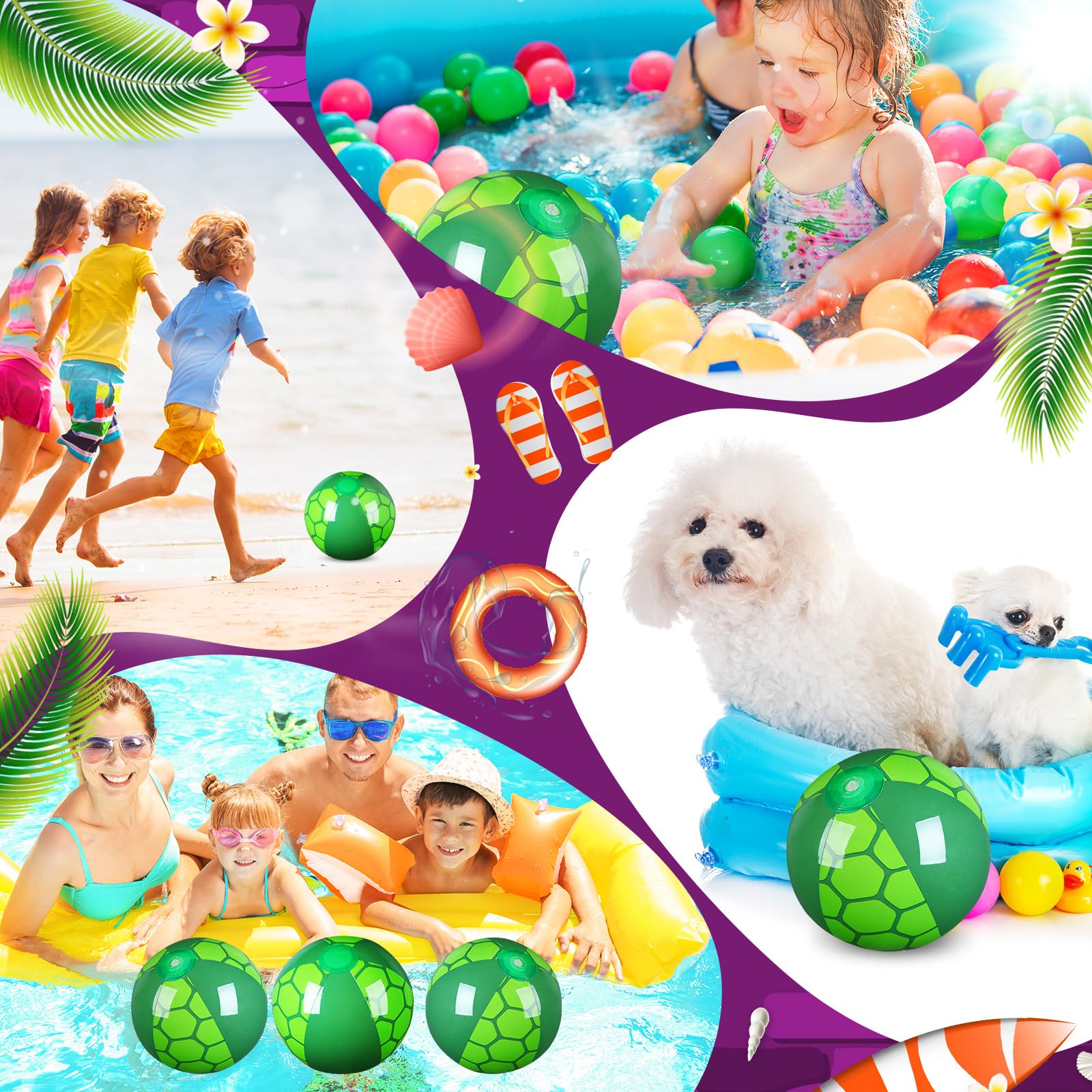 Snapklik.com : Leyndo 12 Pack Themed Beach Ball For Kids 7.87" Bulk For ...
