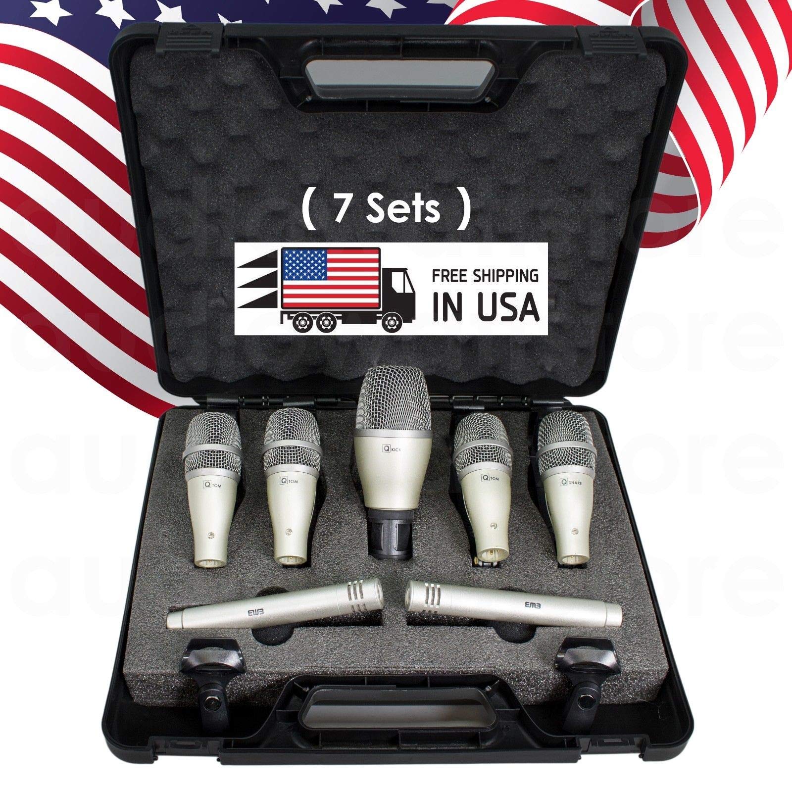 Snapklik.com : Professional KIT7 7-Piece Wired Dynamic Microphone Kit ...